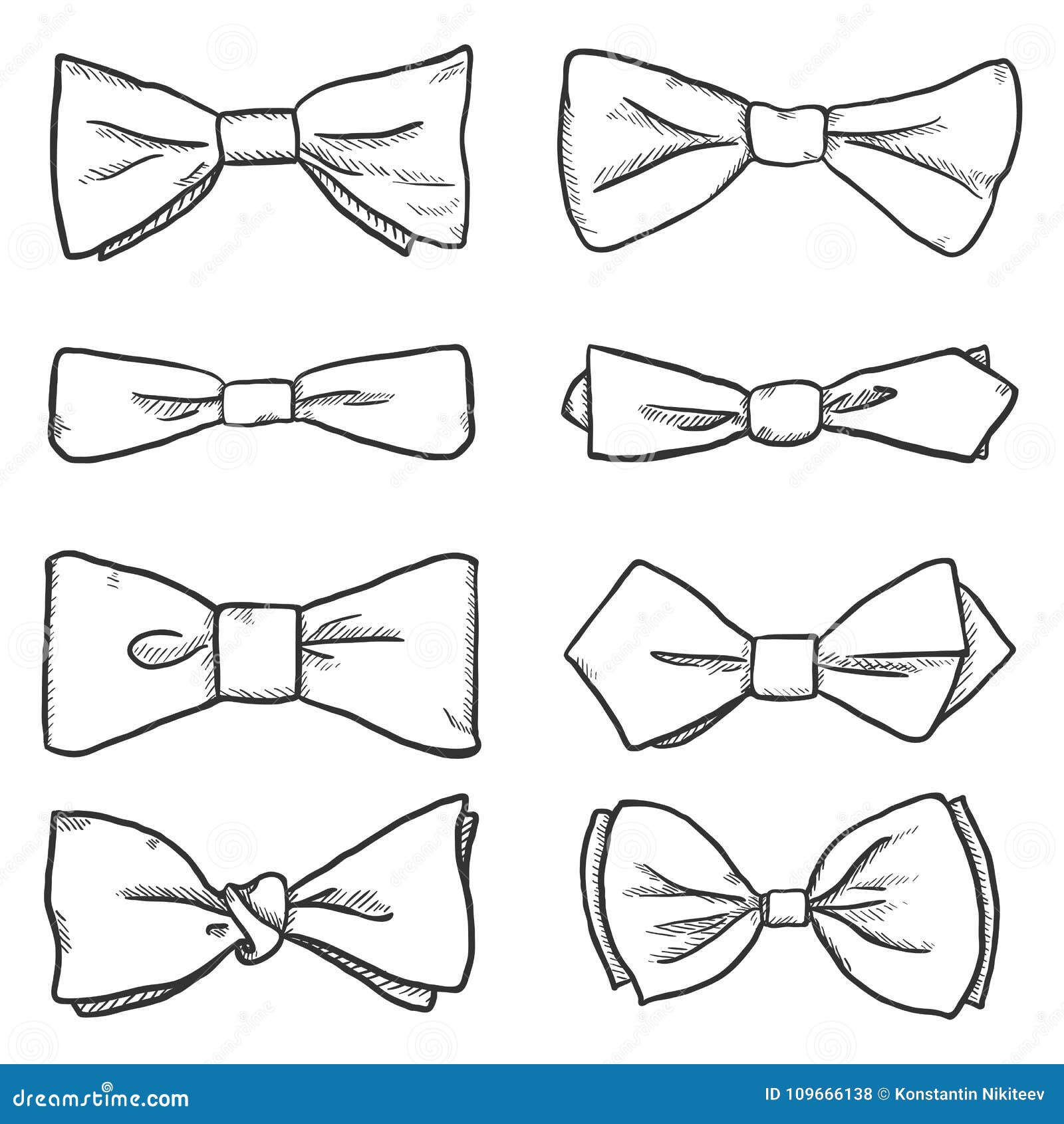 Vector Set of Sketch Bowties. Bow Ties Collection. Stock Vector ... Vector Set of Sketch Bowties. Bow Ties Collection. Stock Vector ...