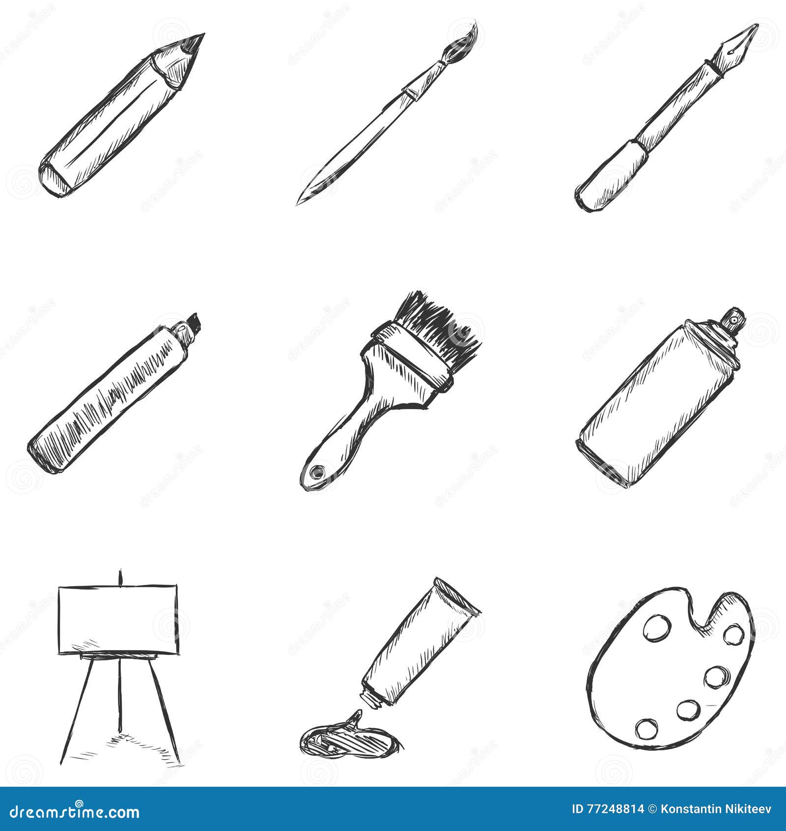 Vector Set Of Sketch Drawing Icons | CartoonDealer.com #77248814