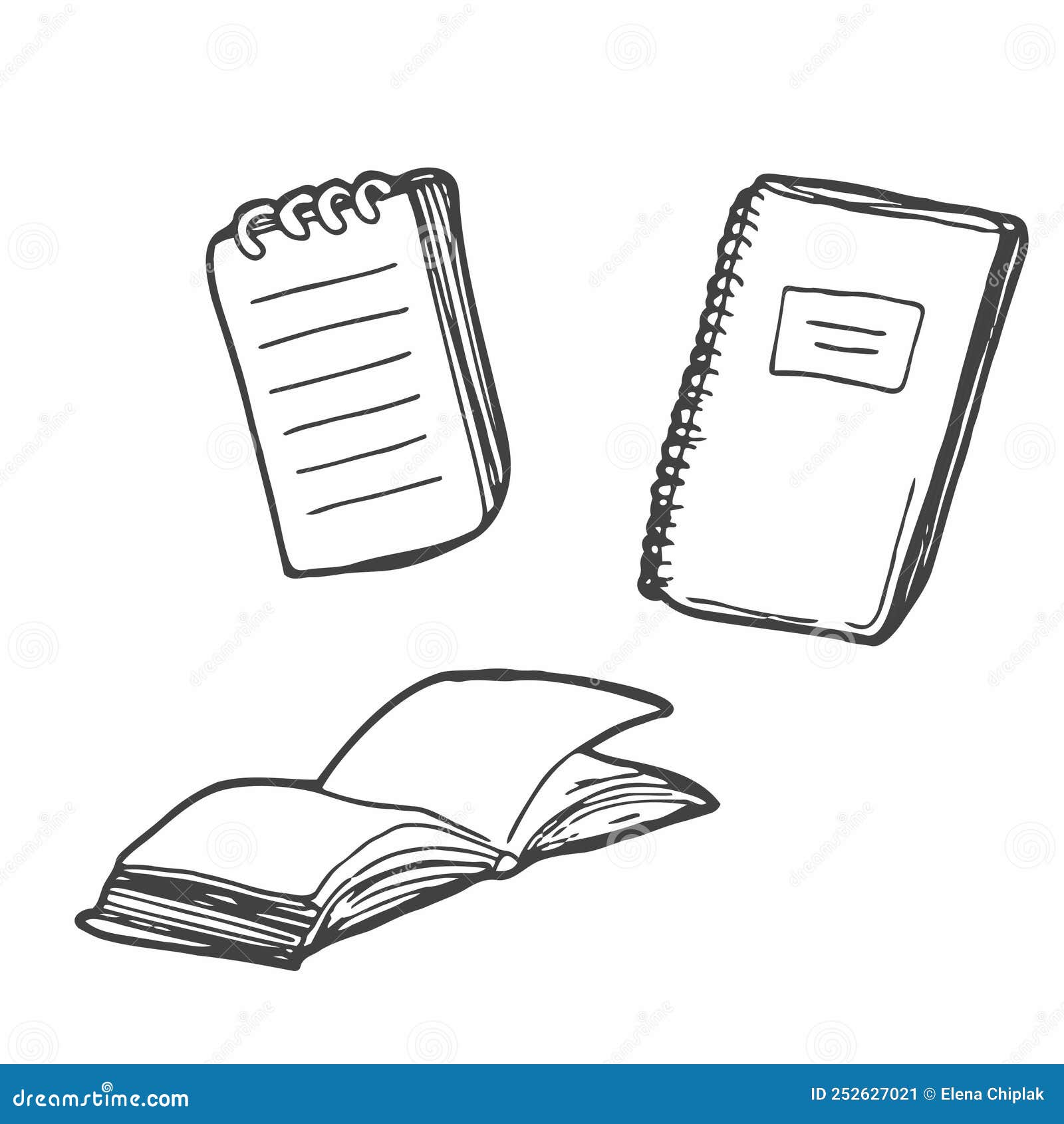 Vector Set Of Sketch Notebooks, Notepads And Diaries. Office Stuff Set ...