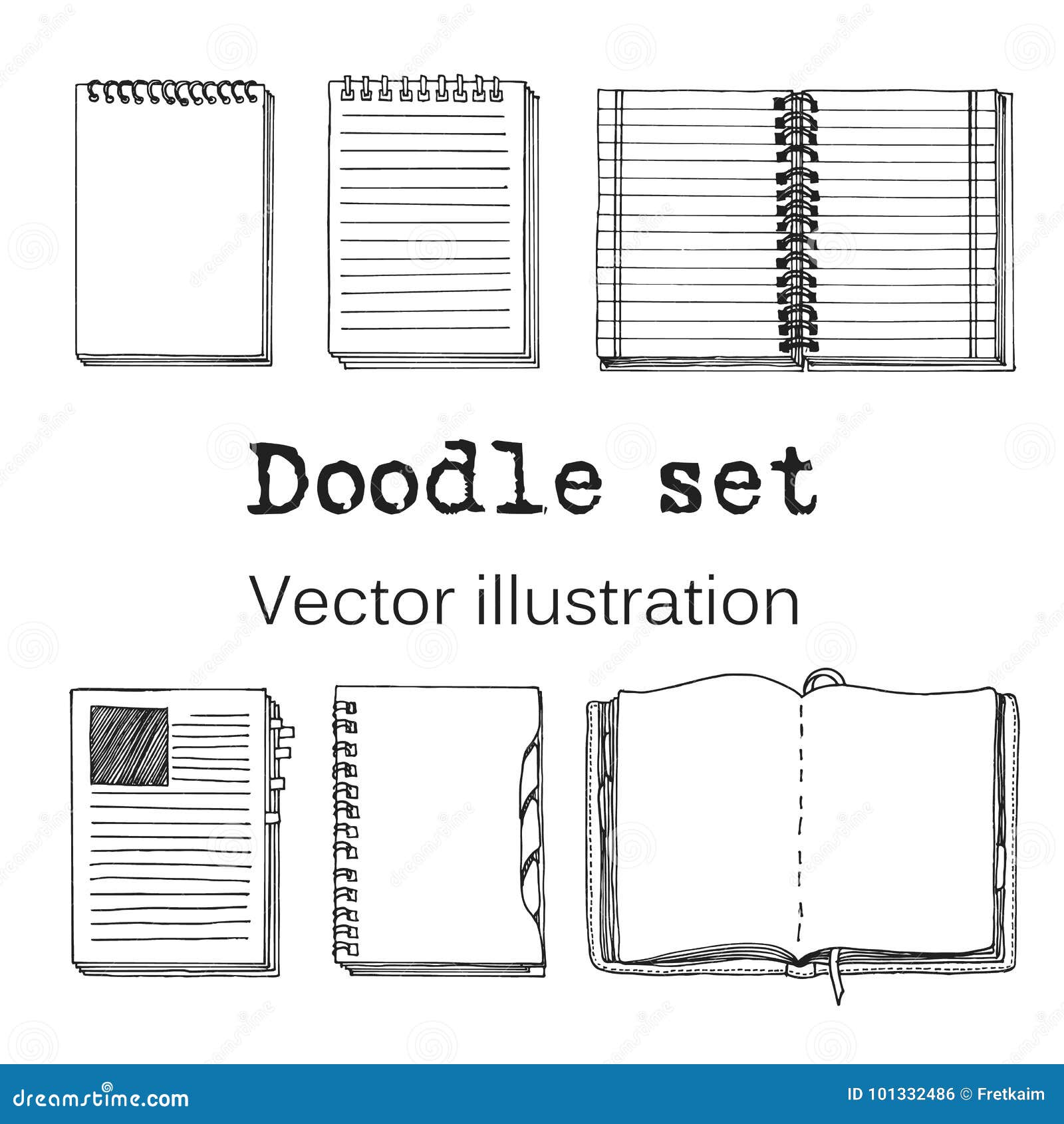 Vector Set of Sketch Notebooks, Notepads and Diaries. Stock Vector ...