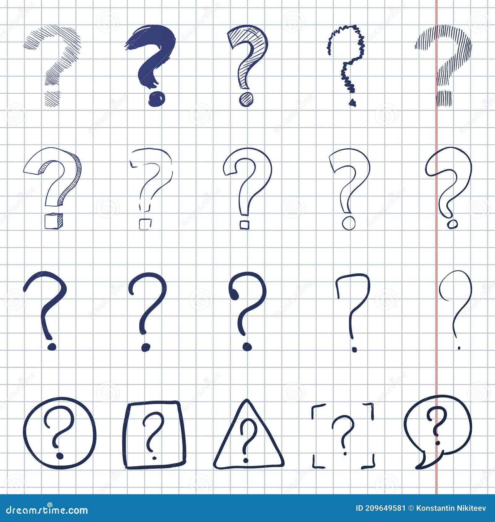 Vector Set Of Sketch Question Marks | CartoonDealer.com #209649581