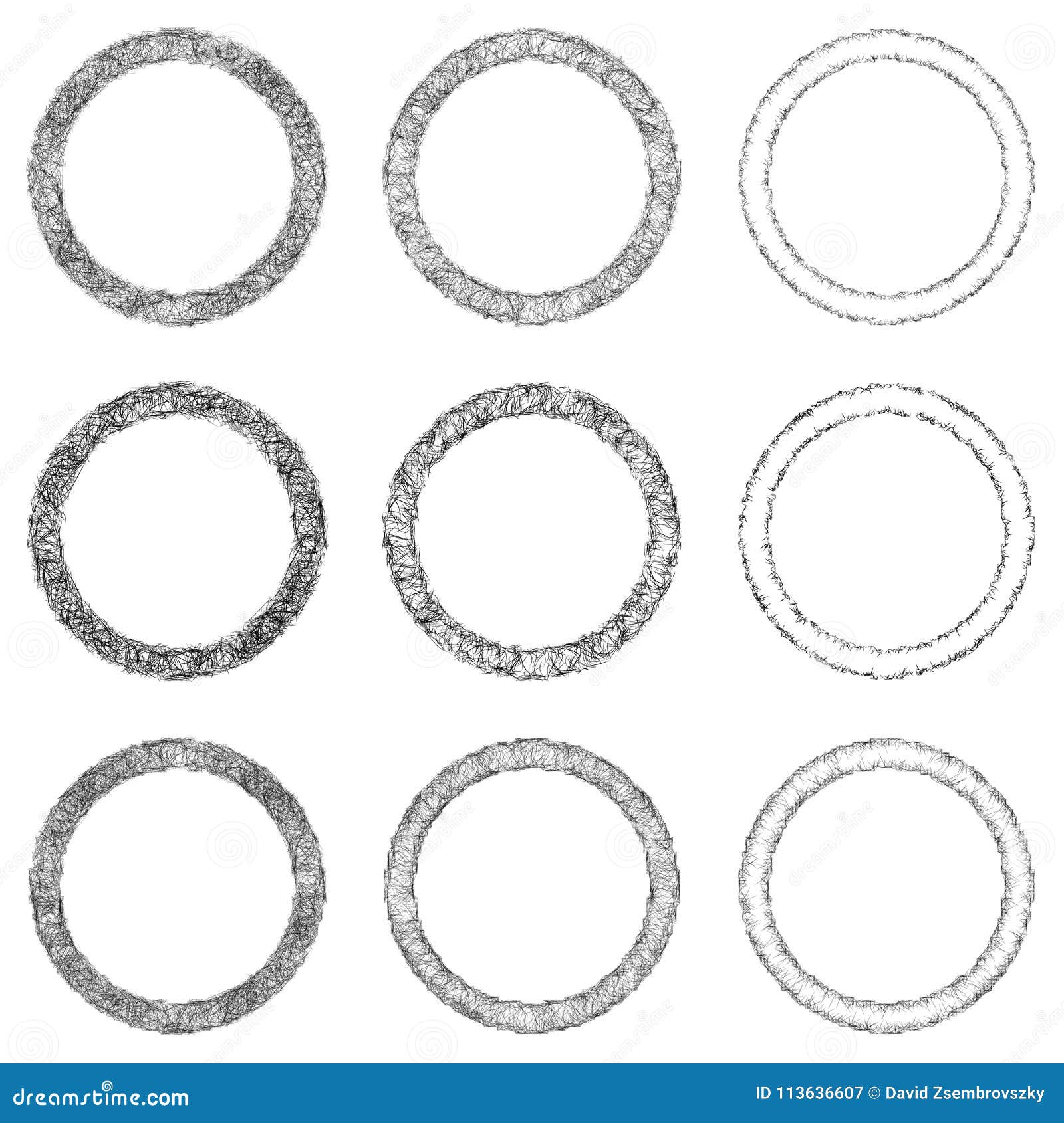 Sketch Ring Design Element Set Stock Vector - Illustration of round ...