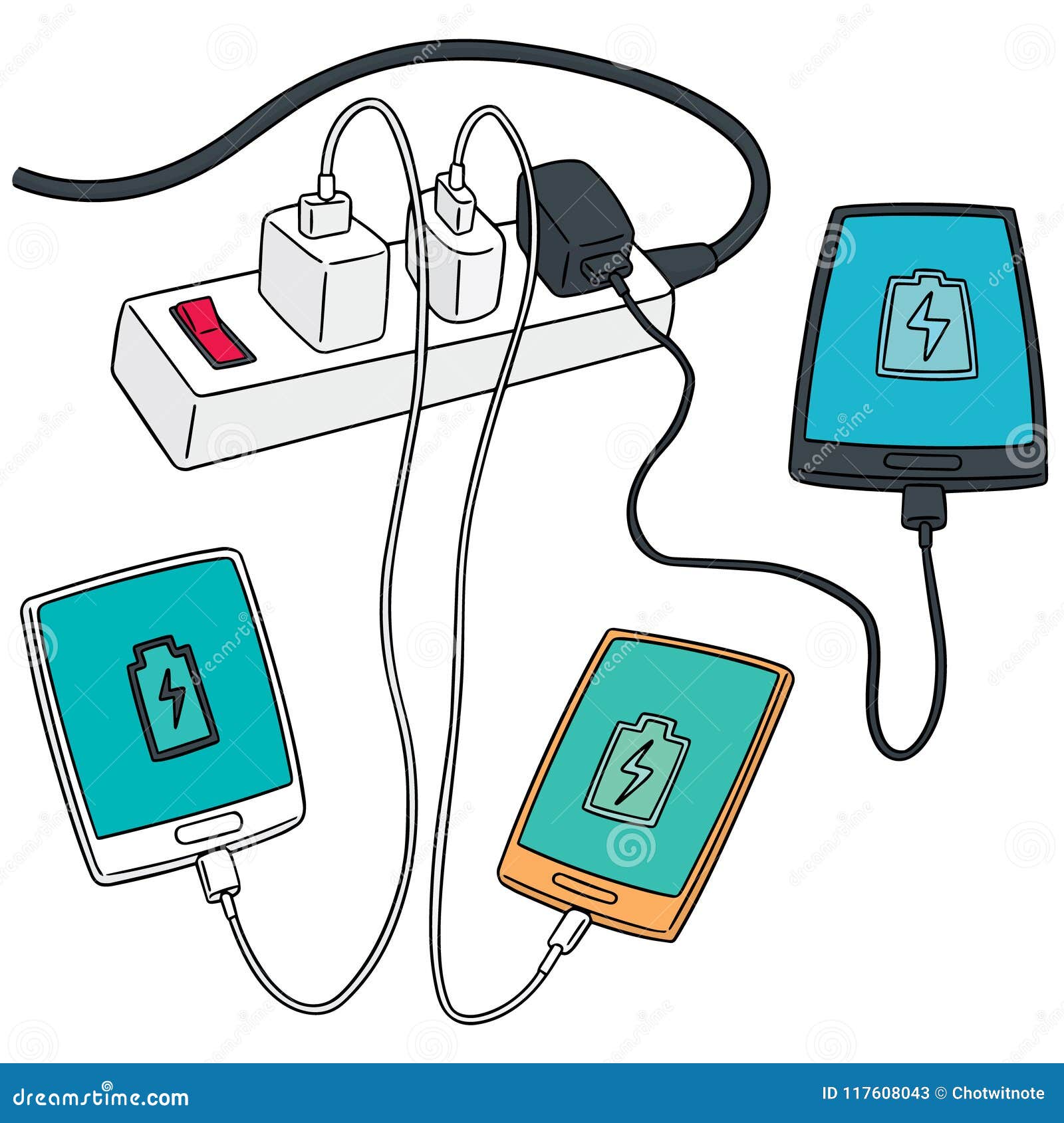 Vector Set of Smartphone Charging Stock Vector - Illustration of icon ...