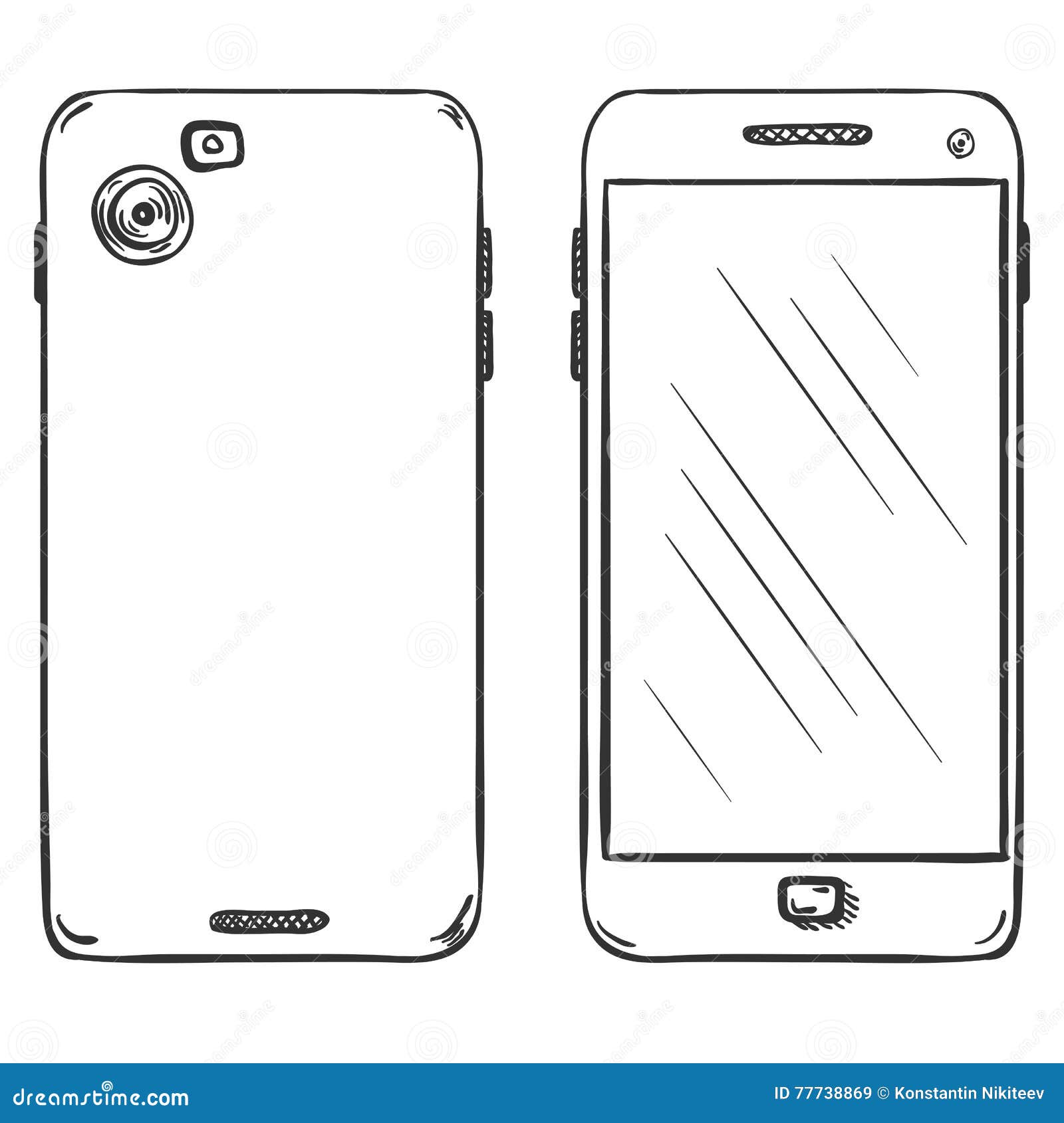 Vector Set of Smartphones. Back and Front View. Stock Vector ...