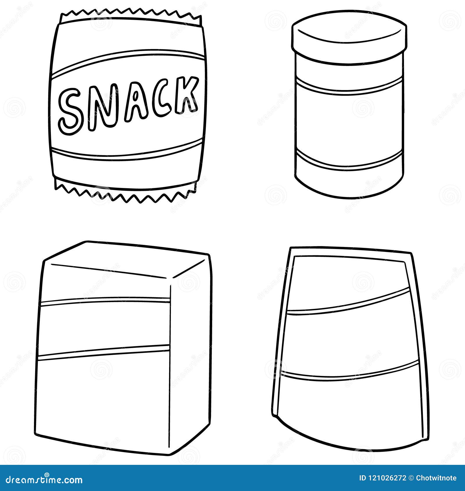 Vector set of snack stock vector. Illustration of clip - 121026272