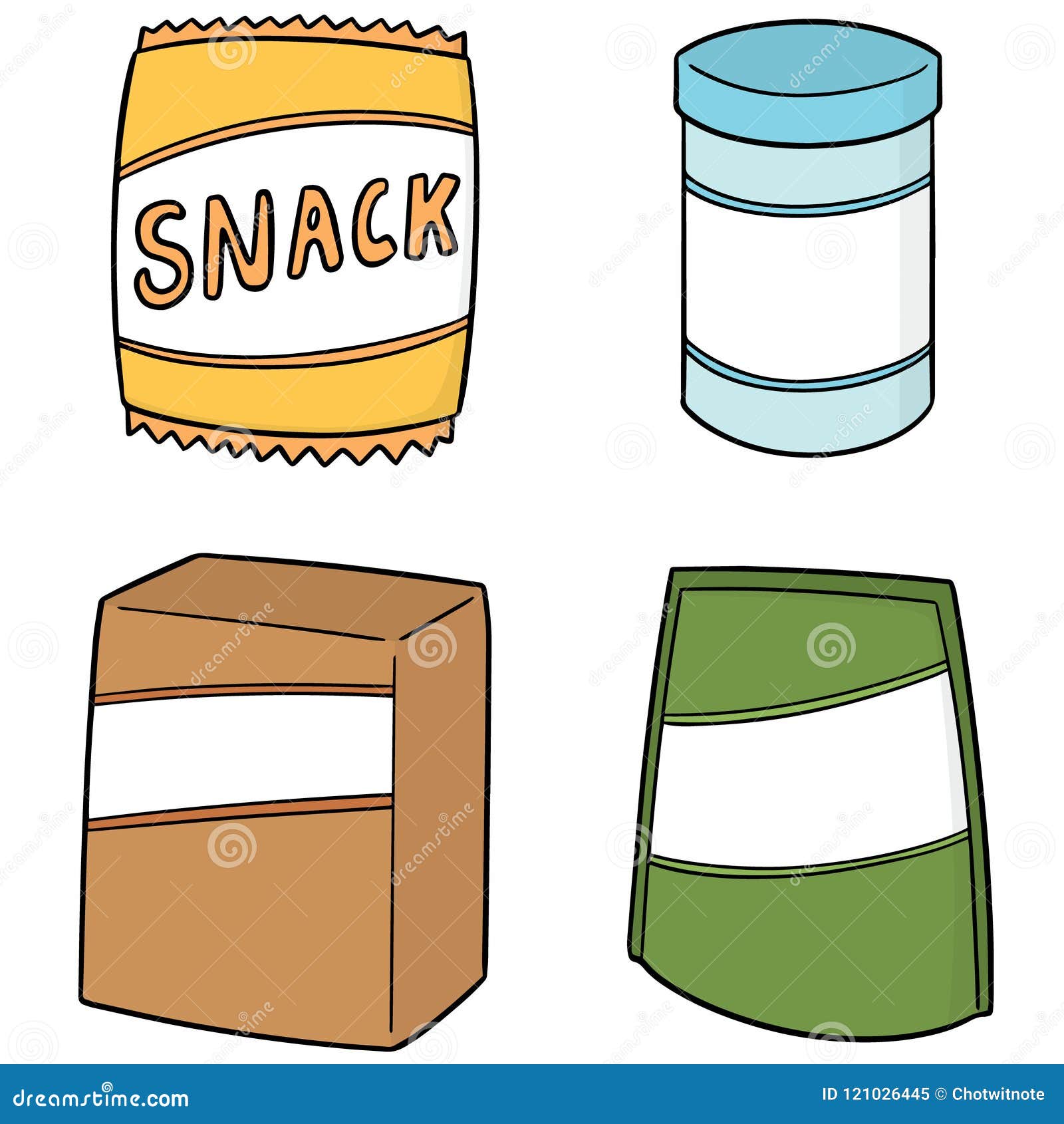 Vector set of snack stock vector. Illustration of popcorn - 121026445