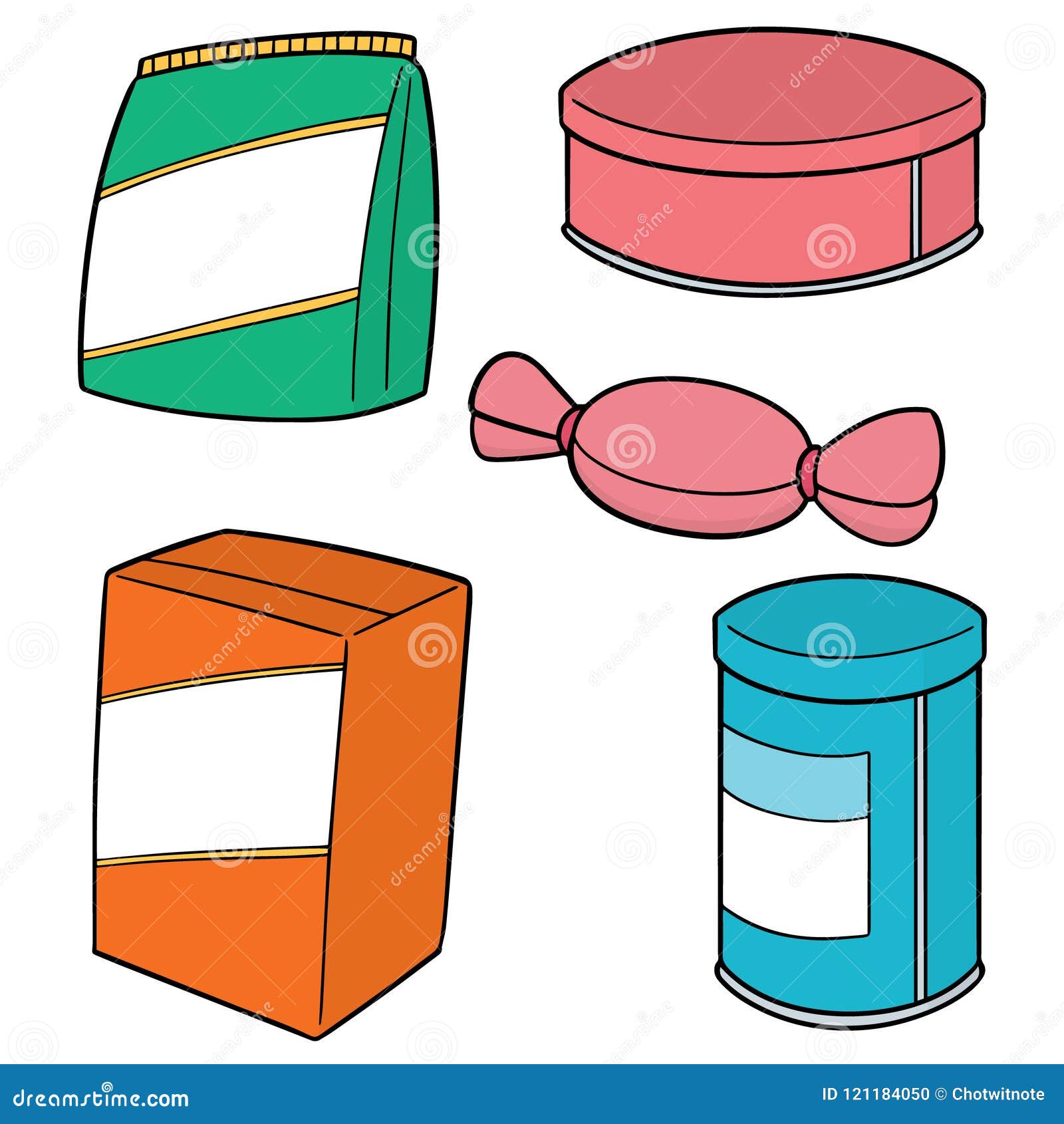 Vector set of snack stock vector. Illustration of clip - 121184050