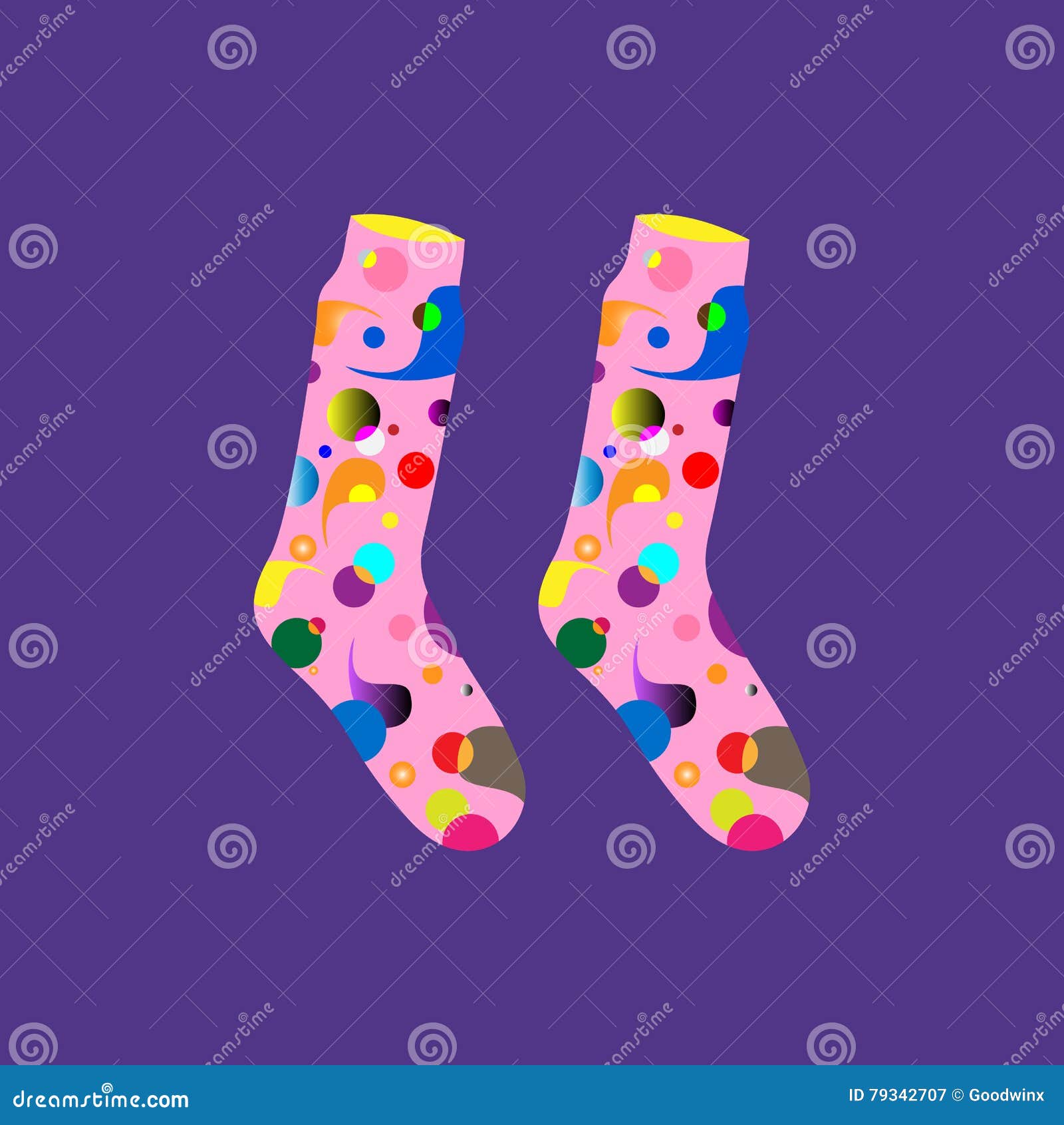 Vector Set Socks with Abstract Pattern Drops Blue Stock Vector ...