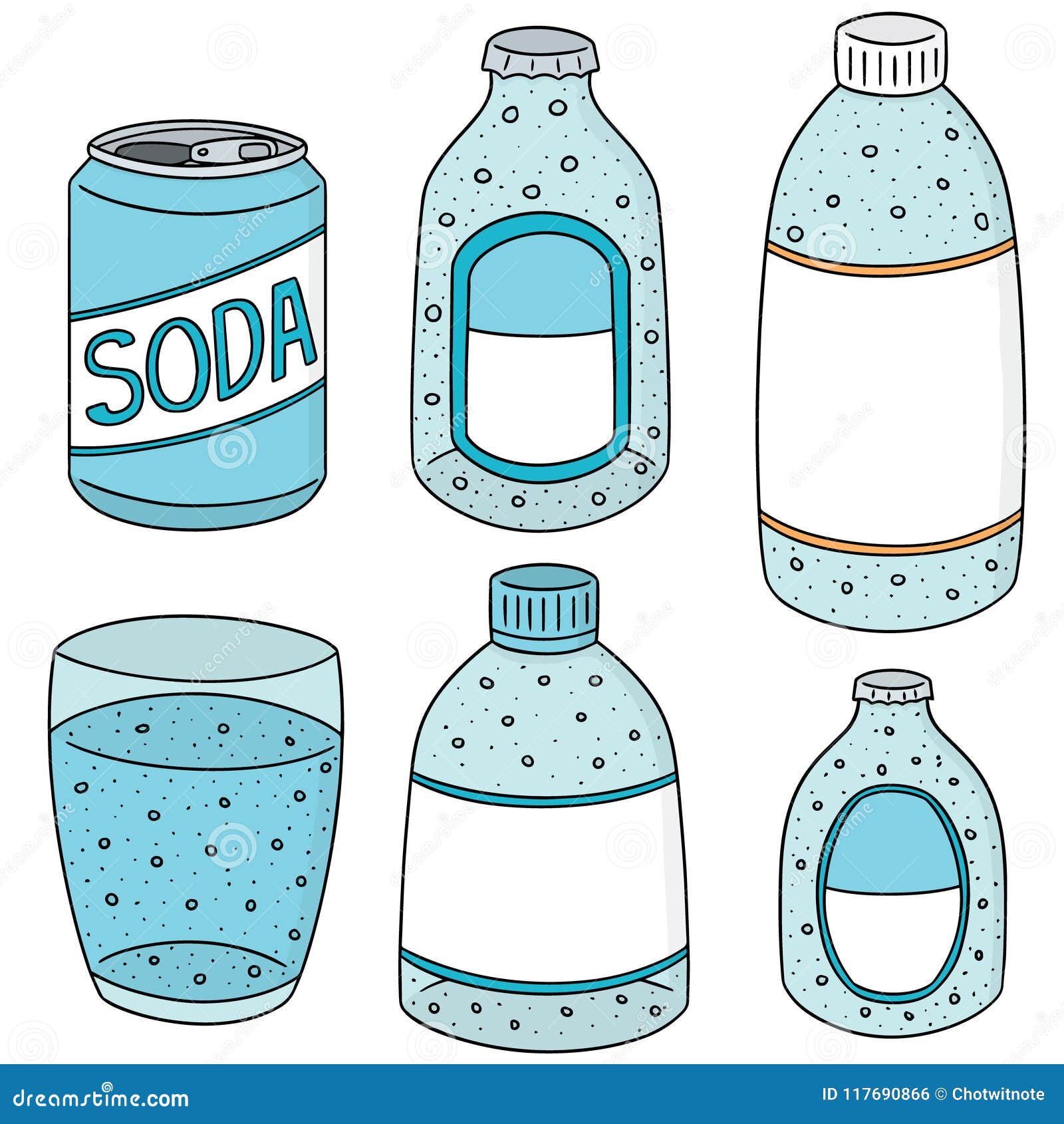 Vector set of soda stock vector. Illustration of aluminum - 117690866