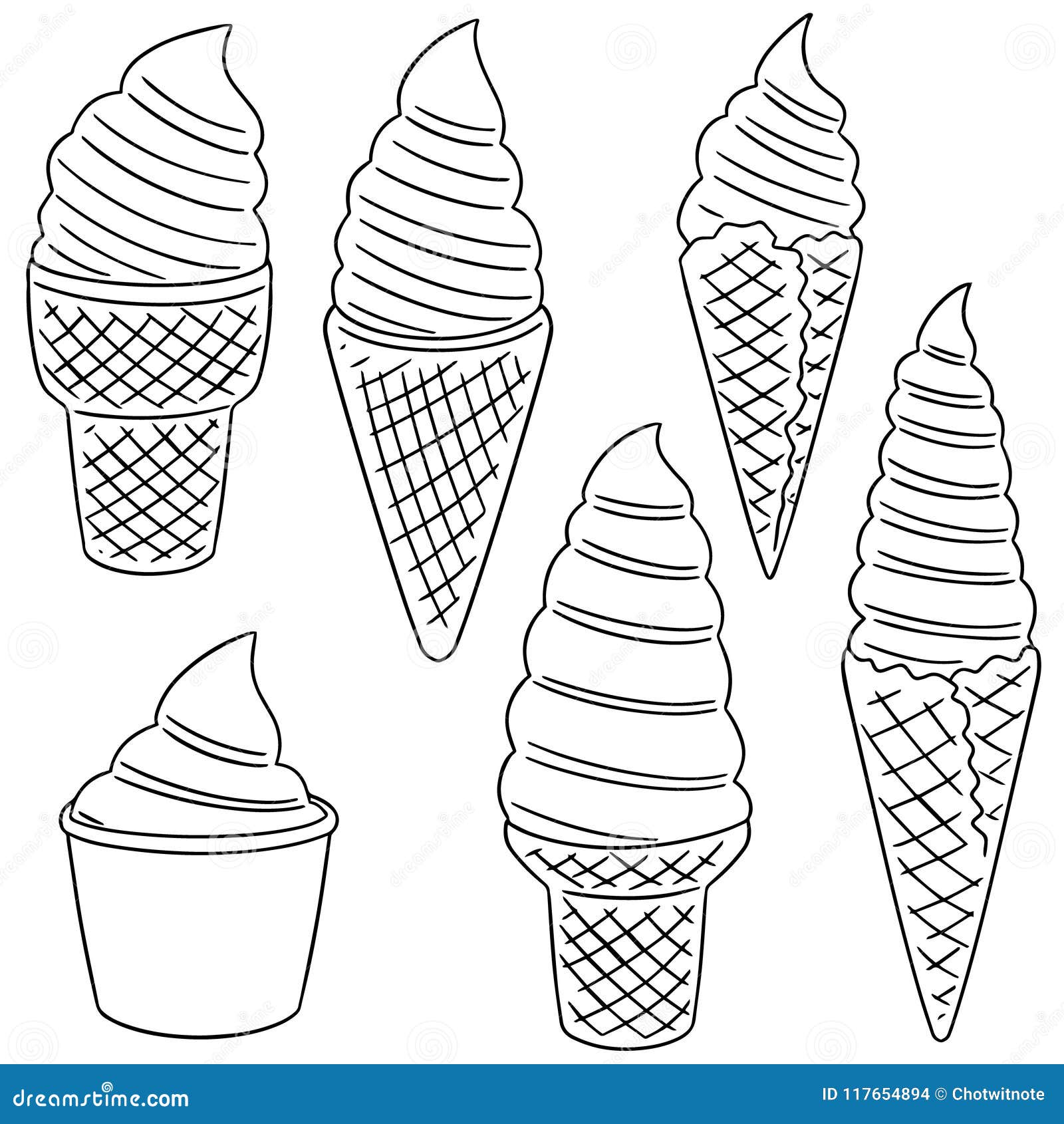 Vector set of soft cream stock vector. Illustration of collection ...