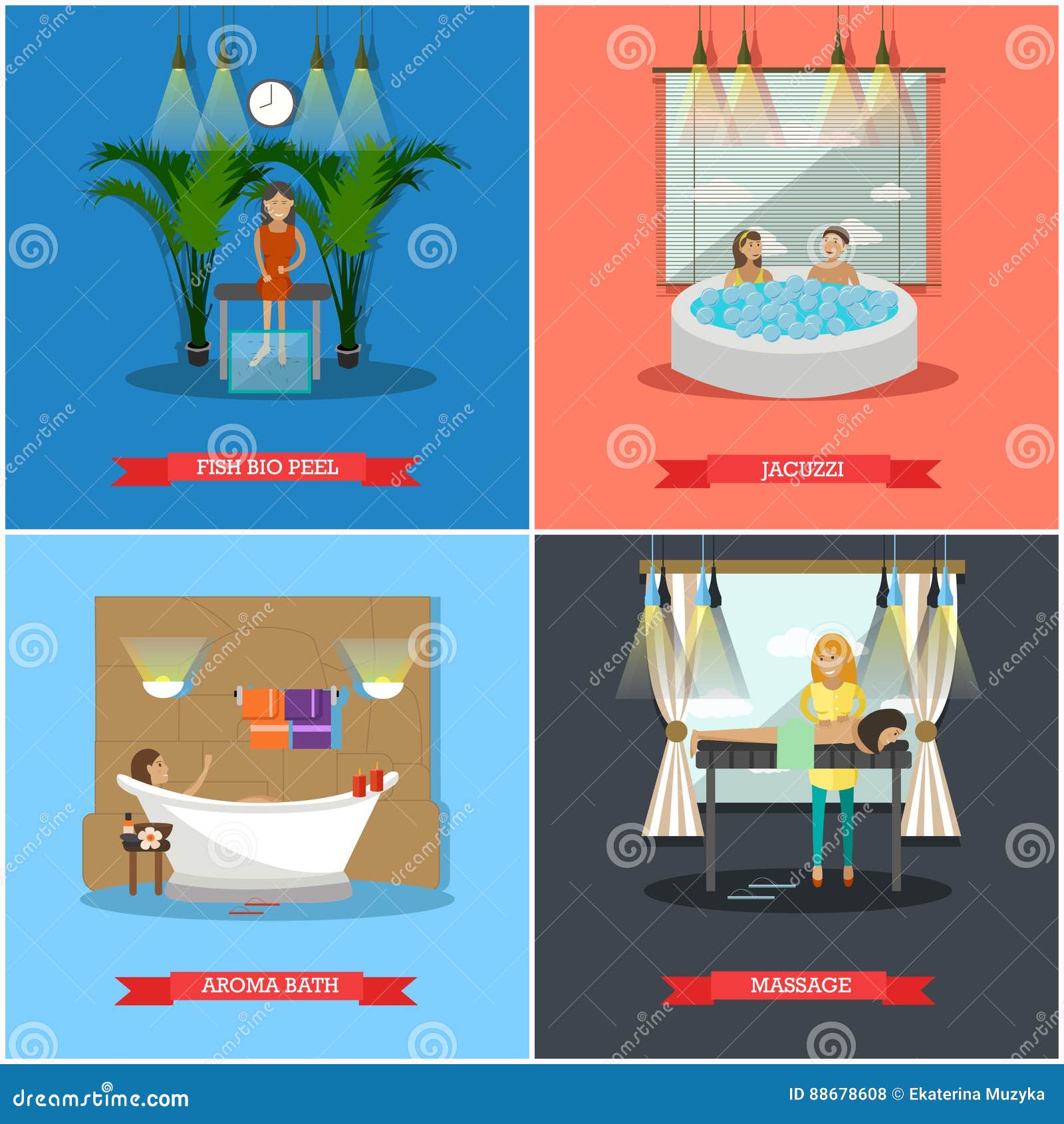 Fish Massage Procedure Silhouette Vector Illustration Logo ...