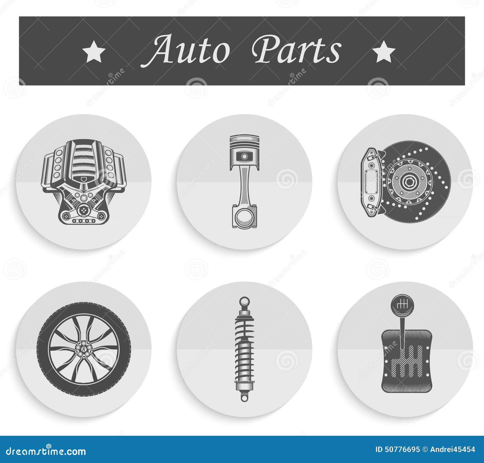 Vector Set of Spare Parts for Car Stock Illustration - Illustration of ...