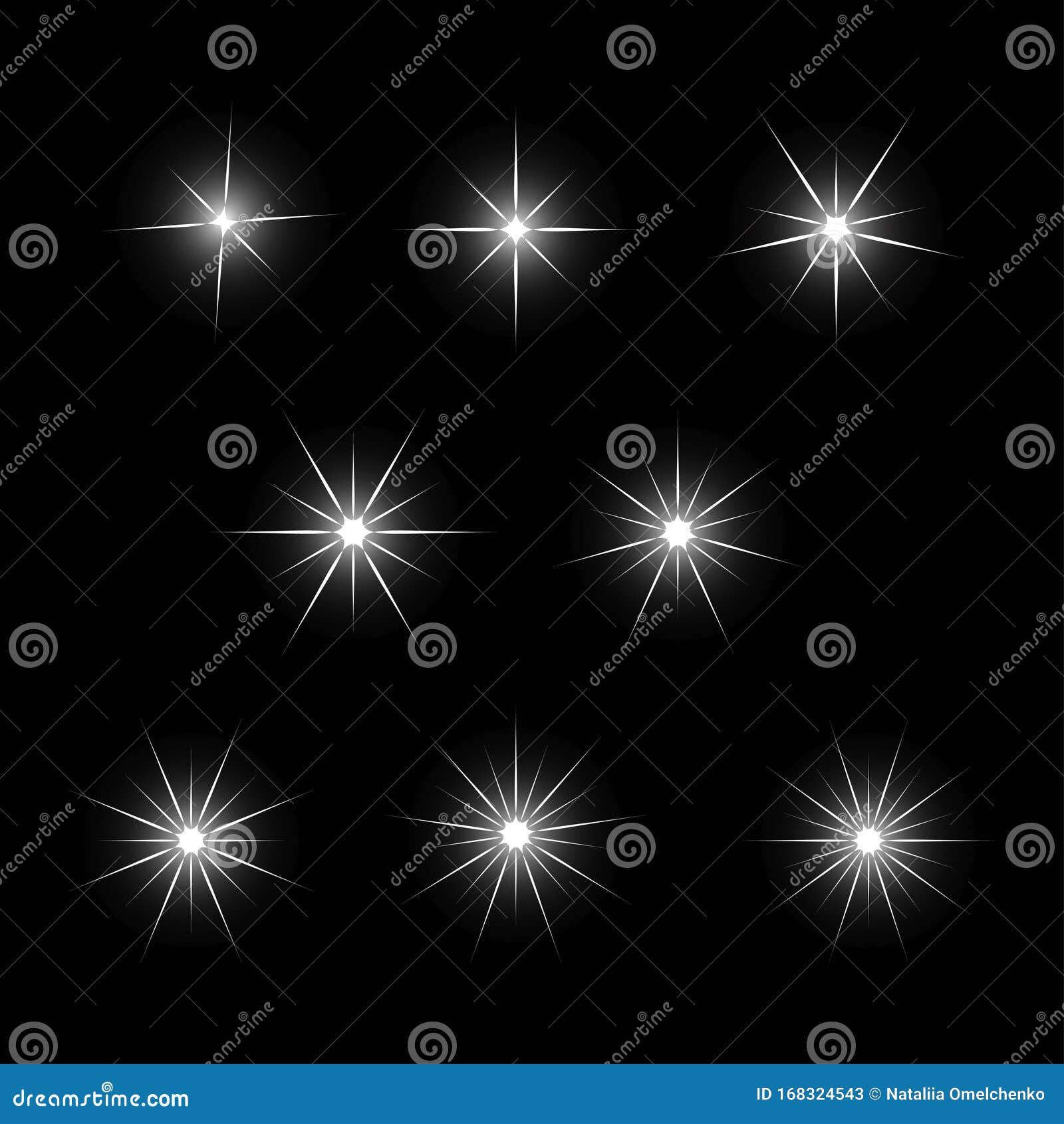 Vector Set of Sparkle Lights Stars Stock Illustration - Illustration of ...