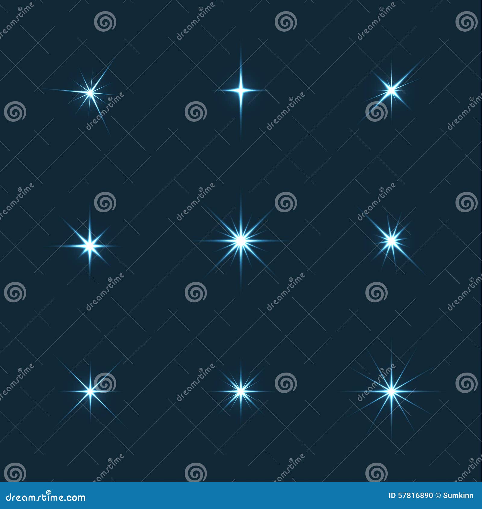 Vector Set of Sparkle Lights Stars Stock Vector - Illustration of ...