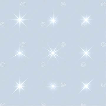 Vector Set of Sparkle Lights Stars Stock Vector - Illustration of lens ...