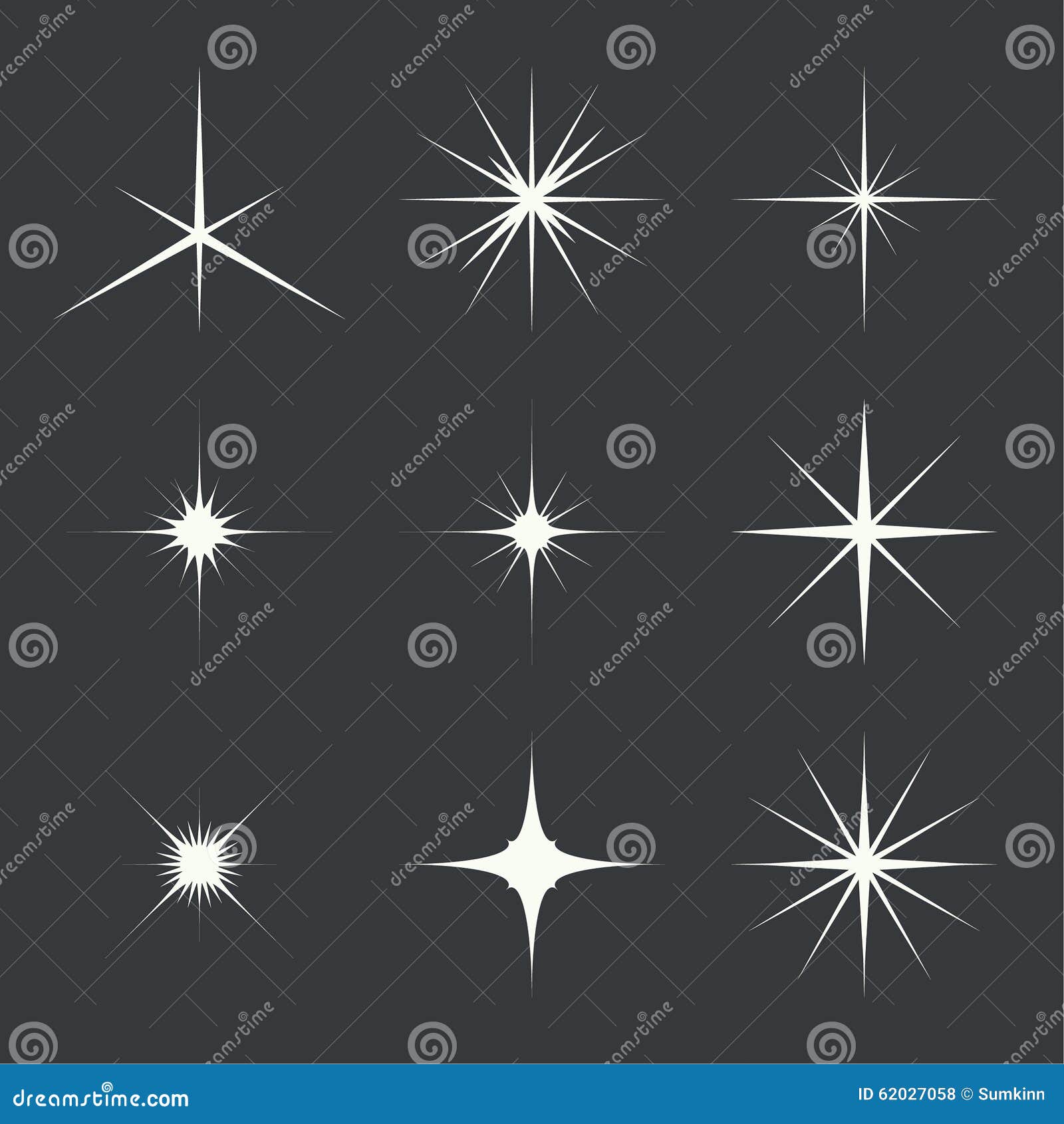 Vector Set of Sparkle Lights Stock Vector - Illustration of glint ...