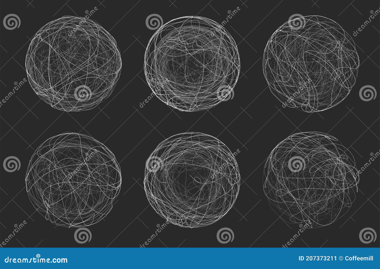 Vector Set of Spheres Made of Threads Stock Vector - Illustration of ...