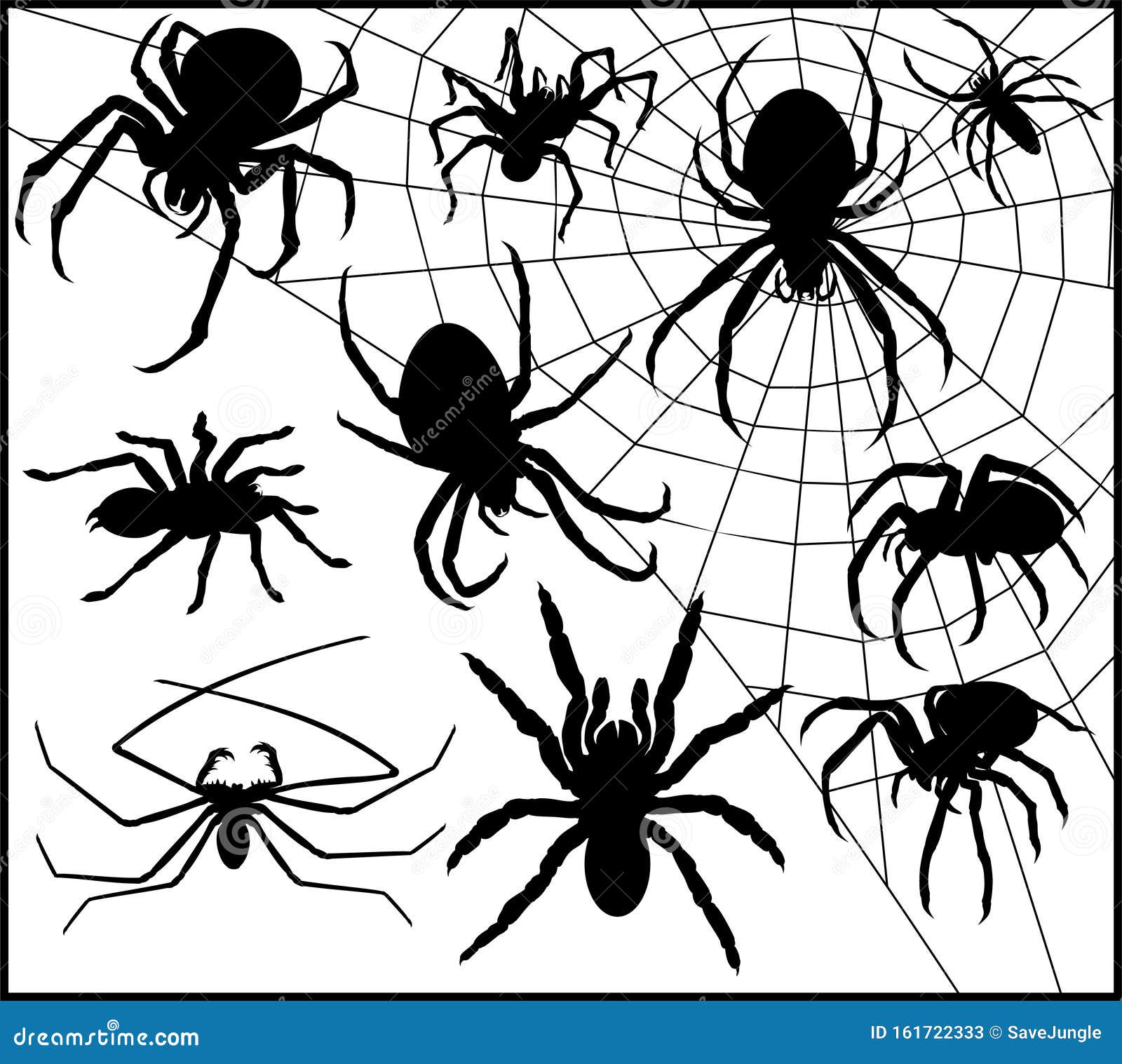 Spider Web Silhouette Isolated Halloween Vector Illustration ...