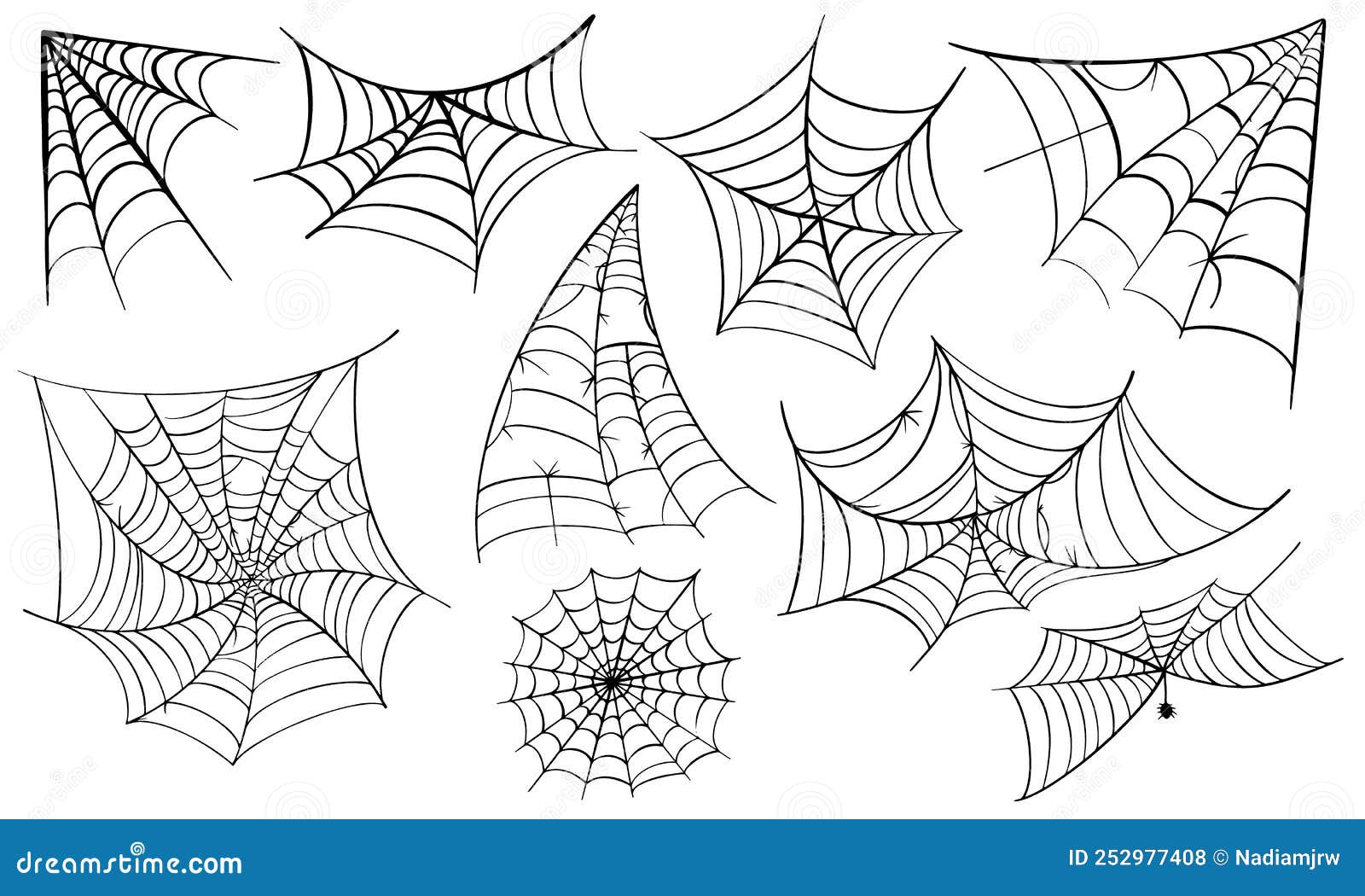 Vector Set of Spider Web and Halloween Cobweb Decoration. Stock Vector ...
