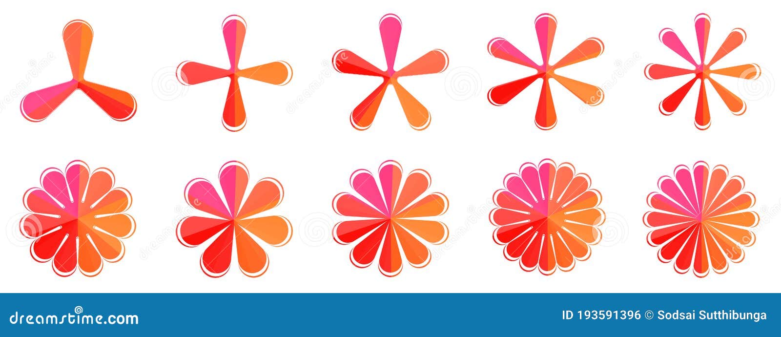Vector Set of Splash Flower, Star, Snowflake, Shape Isolated Icon ...