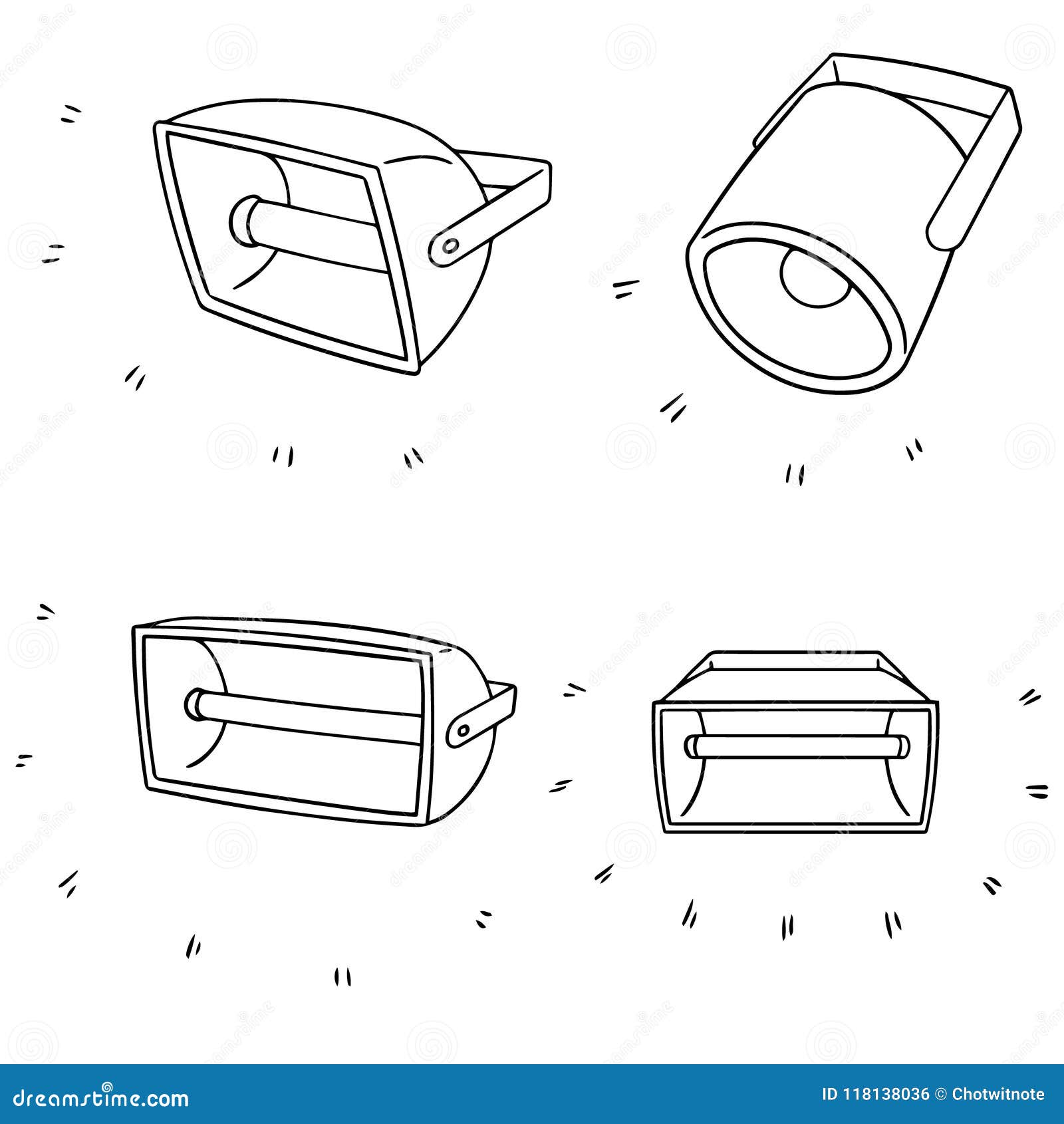 Vector set of spotlight stock vector. Illustration of flash - 118138036