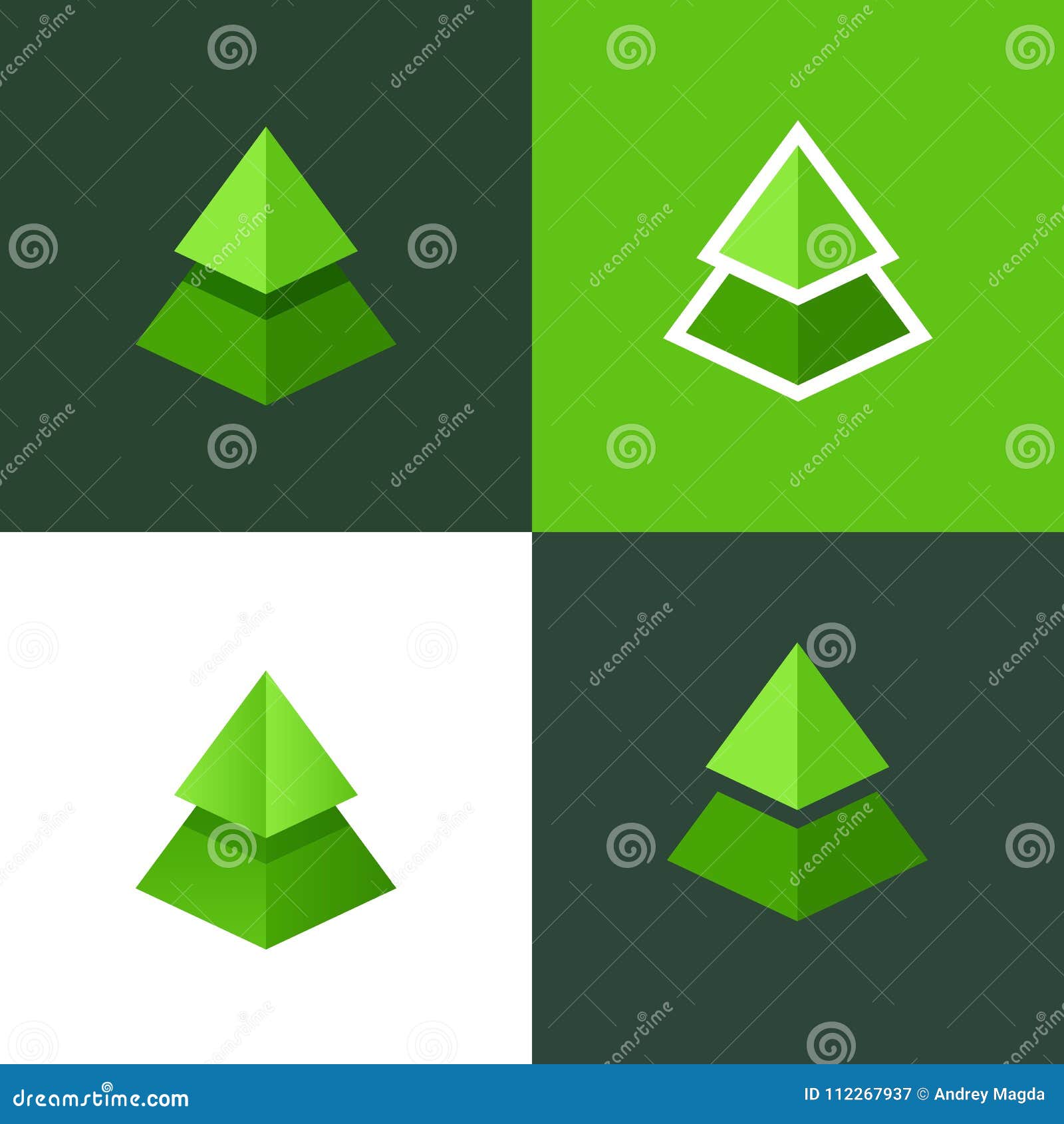 Vector Set of Spruce Logo. Flat and Gradient Emblem of Christmas Tree ...