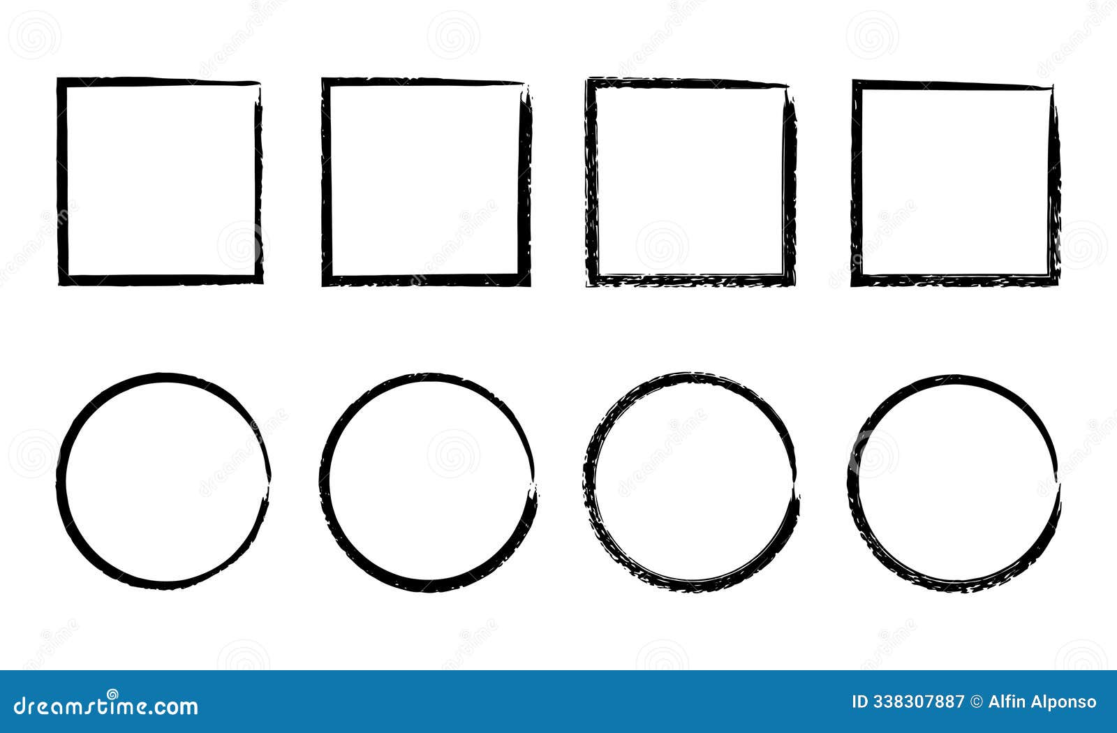 Vector Set of Square and Circle Frames Stock Vector - Illustration of ...