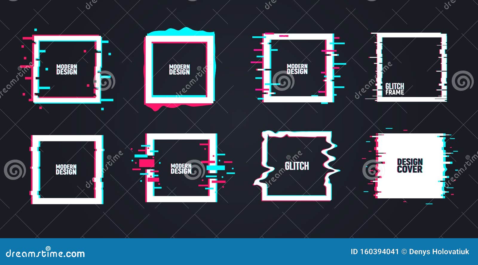 Vector Set of Square Frames in Distorted Glitch Style. Template of ... Vector Set of Square Frames in Distorted Glitch Style. Template of ...