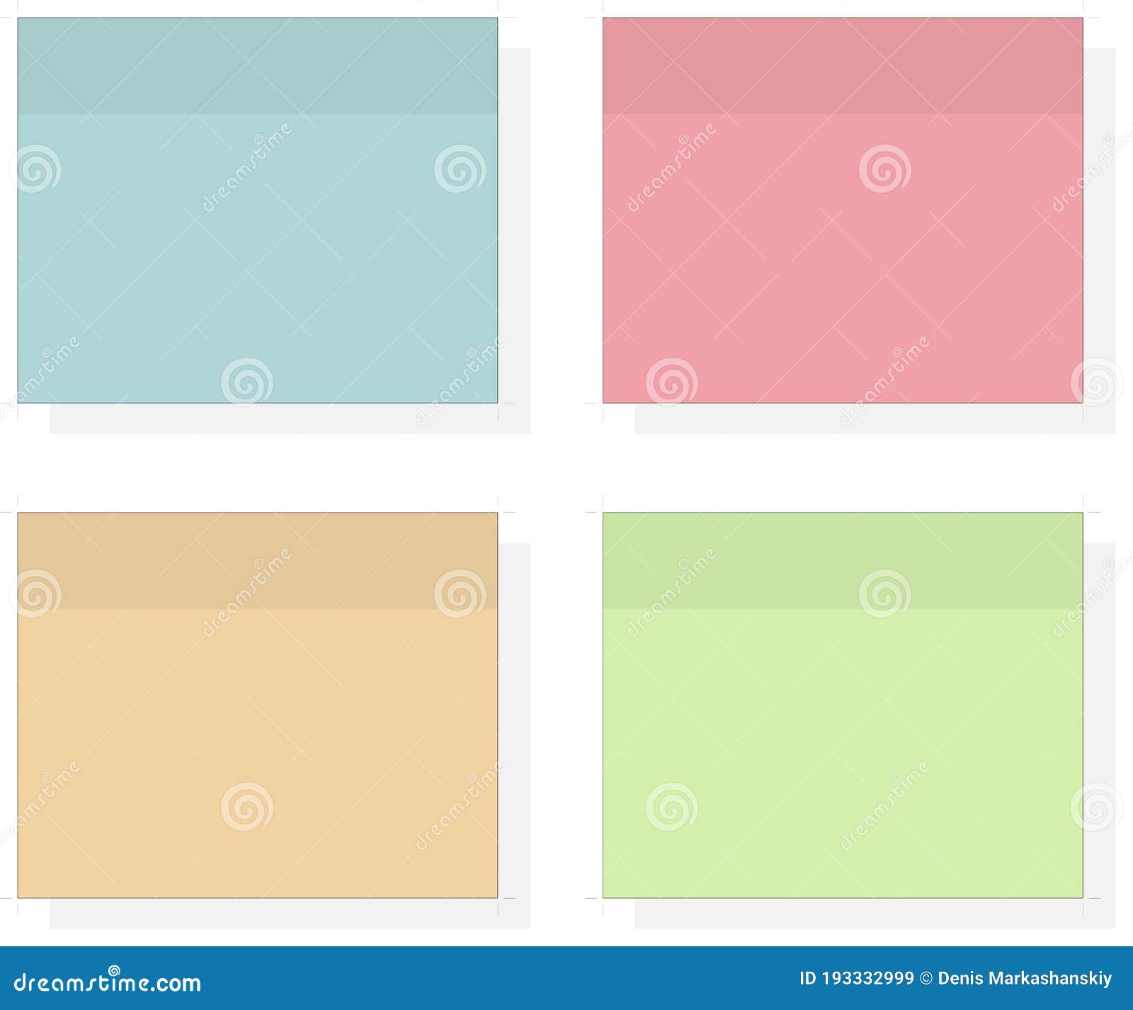 Vector Set Of Squared Adhesive Stickers. Blank Layout For Any Notes ...