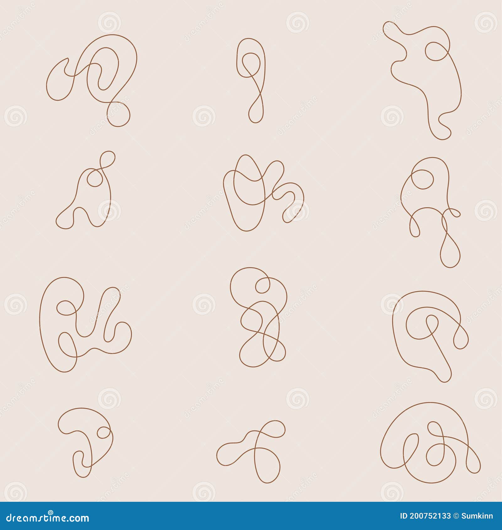 Vector set of squiggles stock vector. Illustration of fluent - 200752133