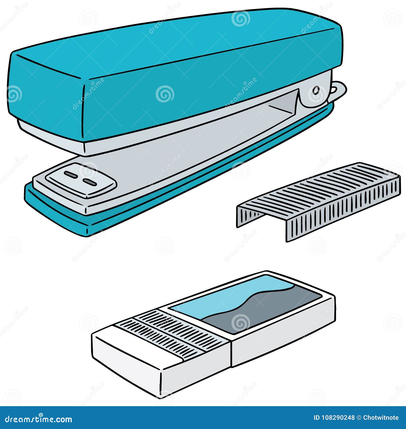 Vector set of stapler stock vector. Illustration of business - 108290248