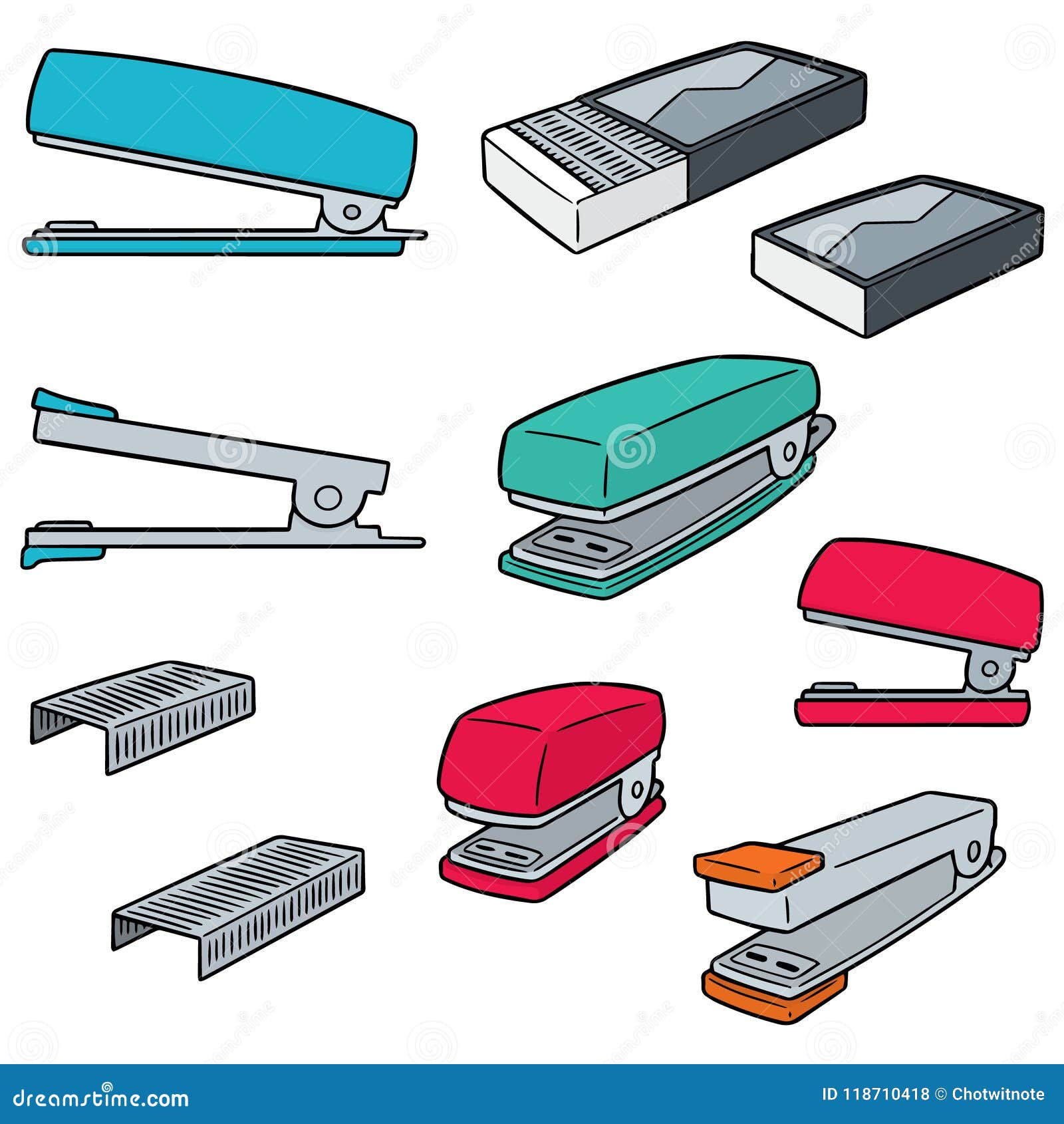 Vector Set Of Stapler Stapler Vector Sketch Illustration ...