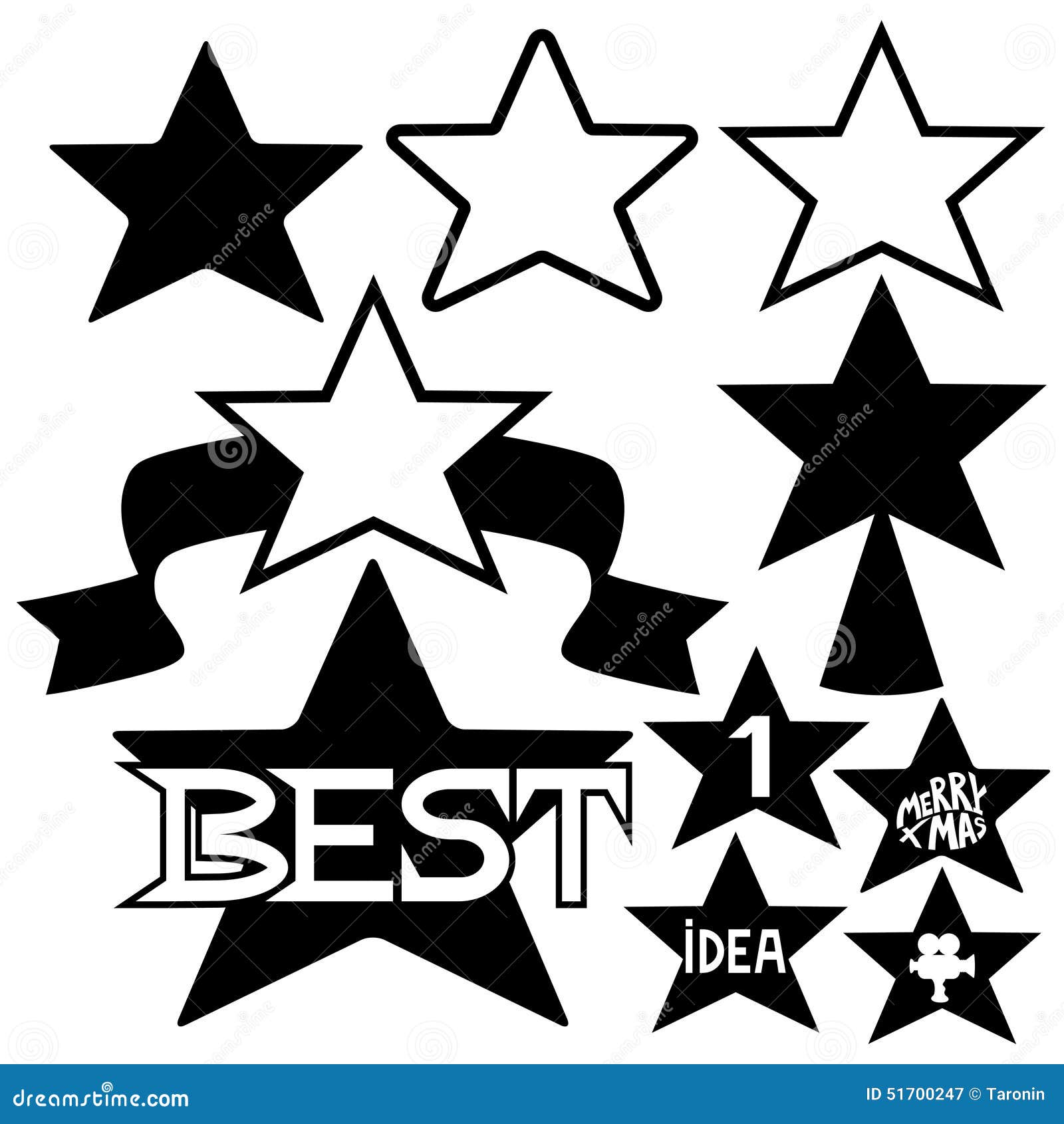 Vector set. Star. stock vector. Illustration of quality - 51700247