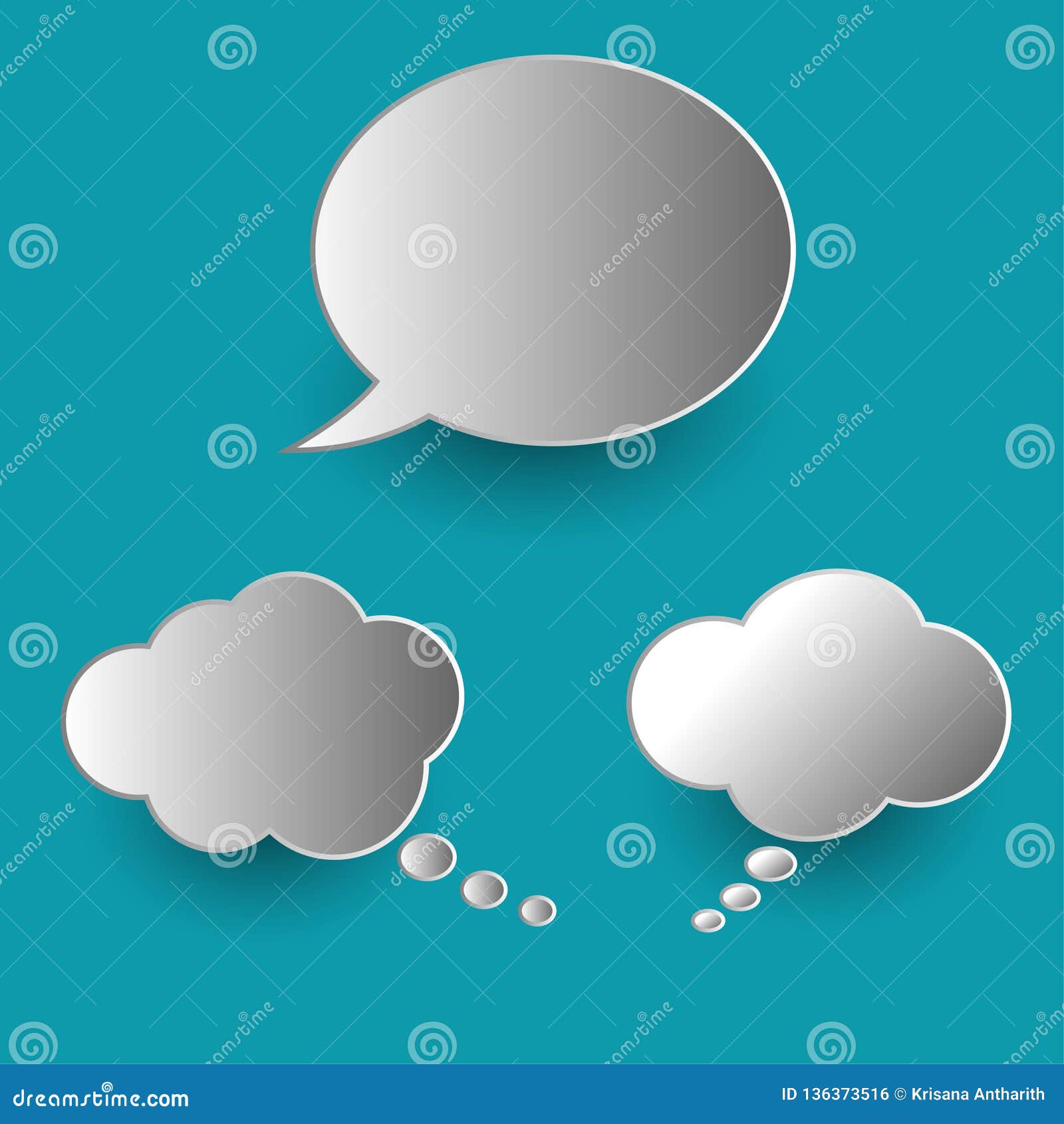 Vector Set of Stickers of Speech Bubbles. Blank Empty Speech Bubbles ...
