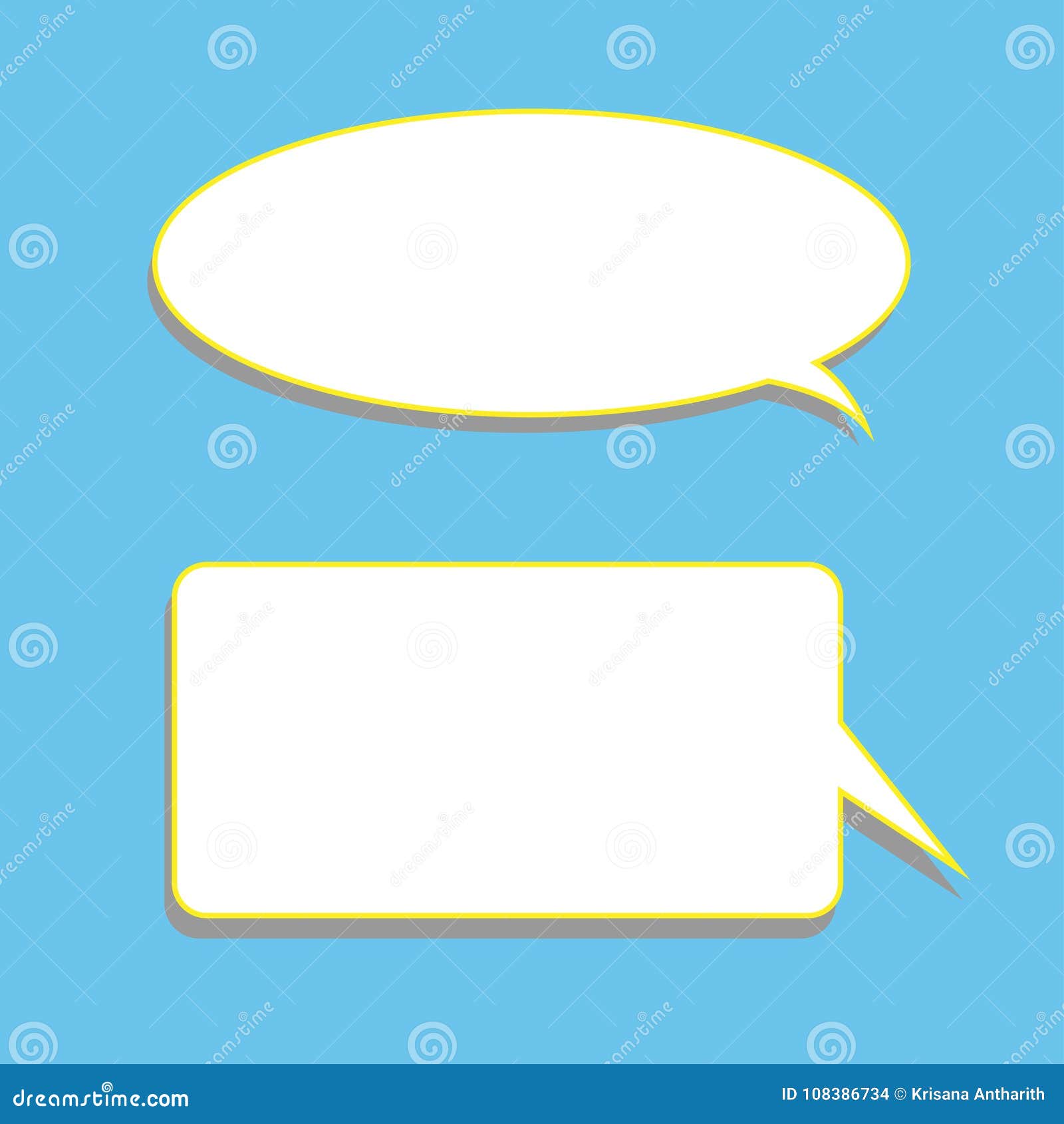 Vector Set of Stickers of Speech Bubbles. Blank Empty White Stock ...