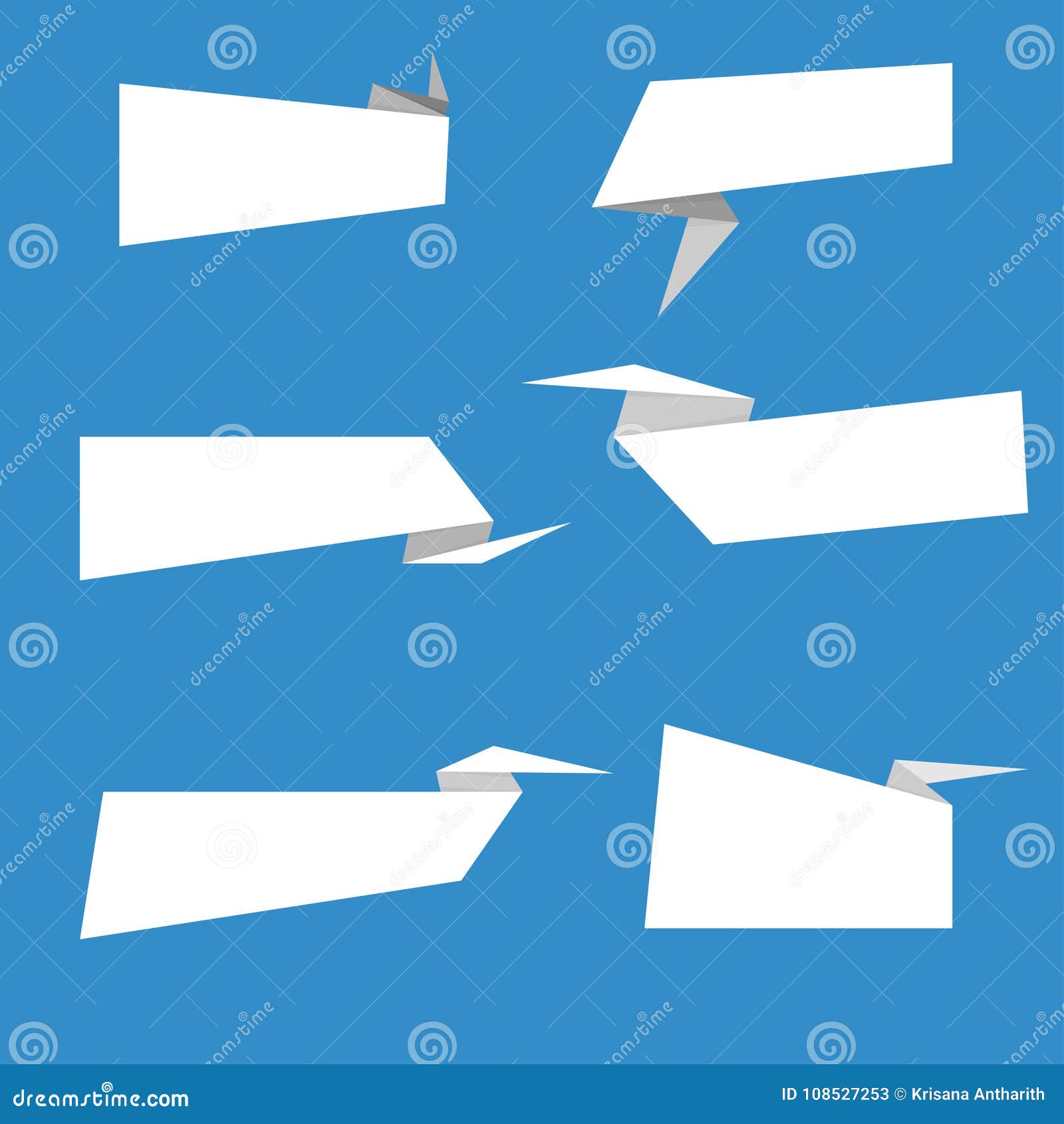 Vector Set of Stickers of Speech Bubbles. Blank Empty White Stock ...