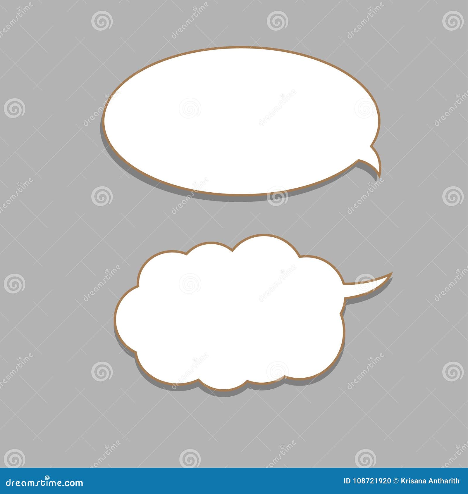 Vector Set of Stickers of Speech Bubbles. Blank Empty White Stock ...