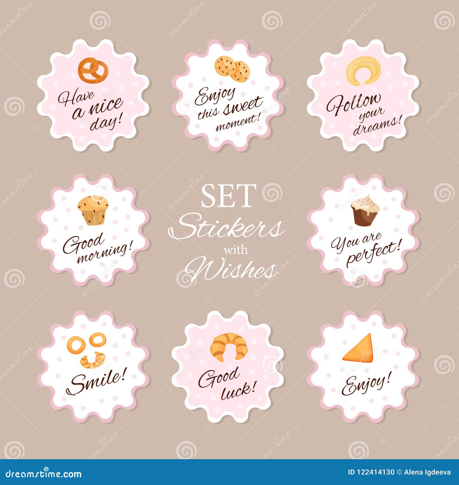Set sticker with wishes. stock vector. Illustration of label - 122414130