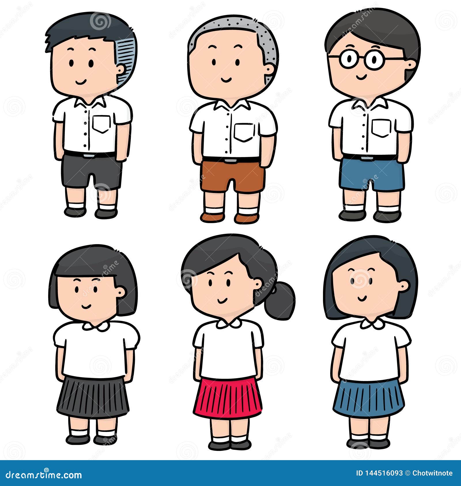 Vector set of student stock vector. Illustration of child - 144516093