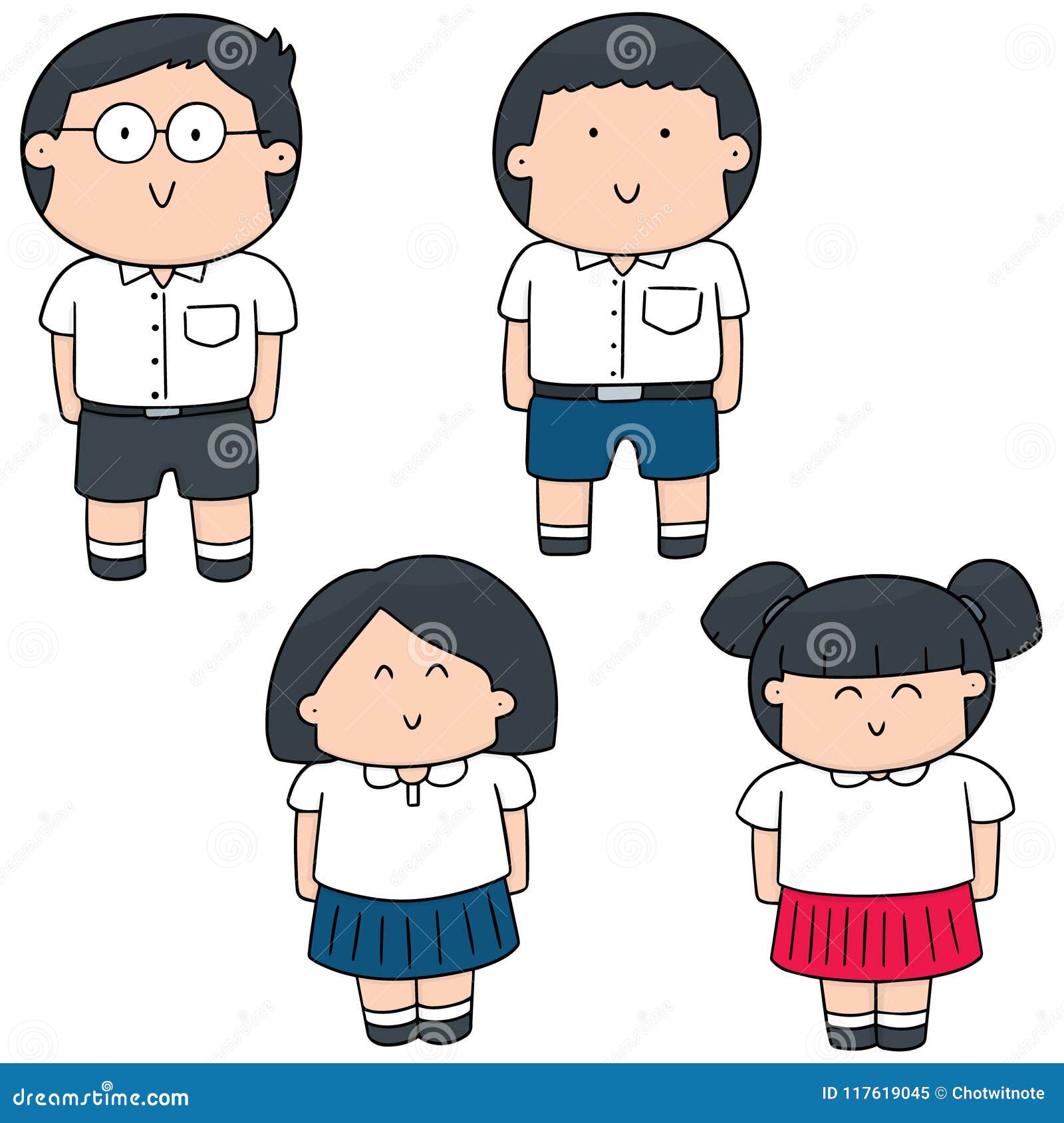 Vector set of student stock vector. Illustration of icon - 117619045