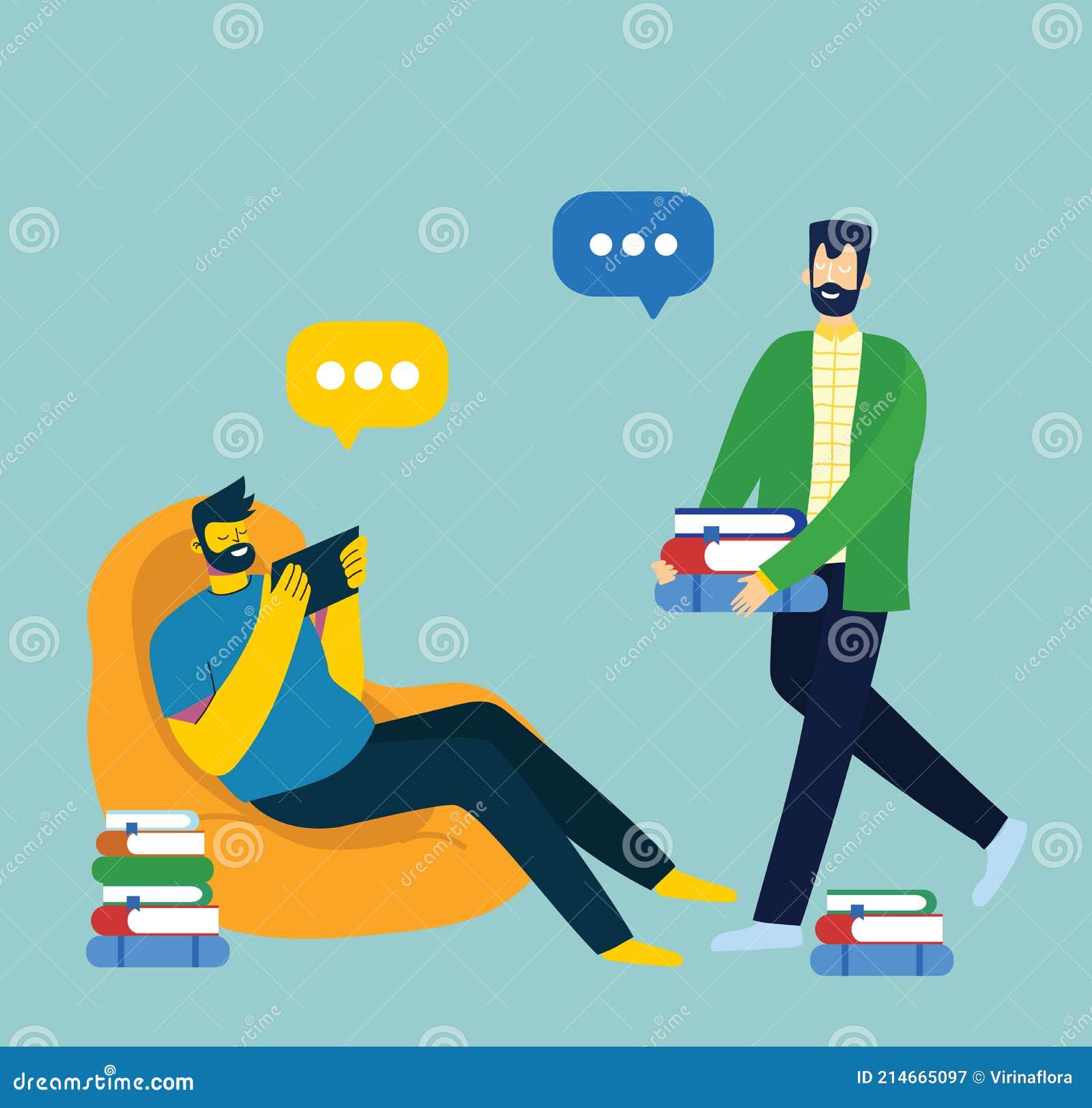 Vector Set of Students with Gadgets and Books Stock Vector ...
