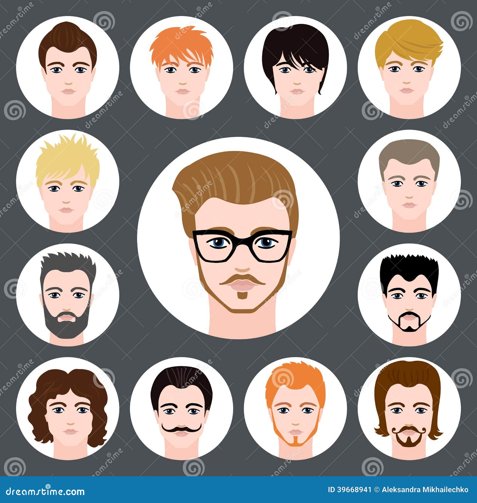 Vector Set of Stylish Guys in Modern Flat Design Stock Vector ...