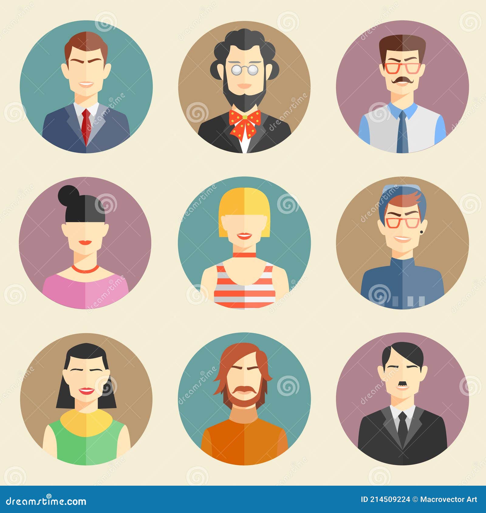 Vector Set of Stylish Handsome Male Characters Stock Vector ...