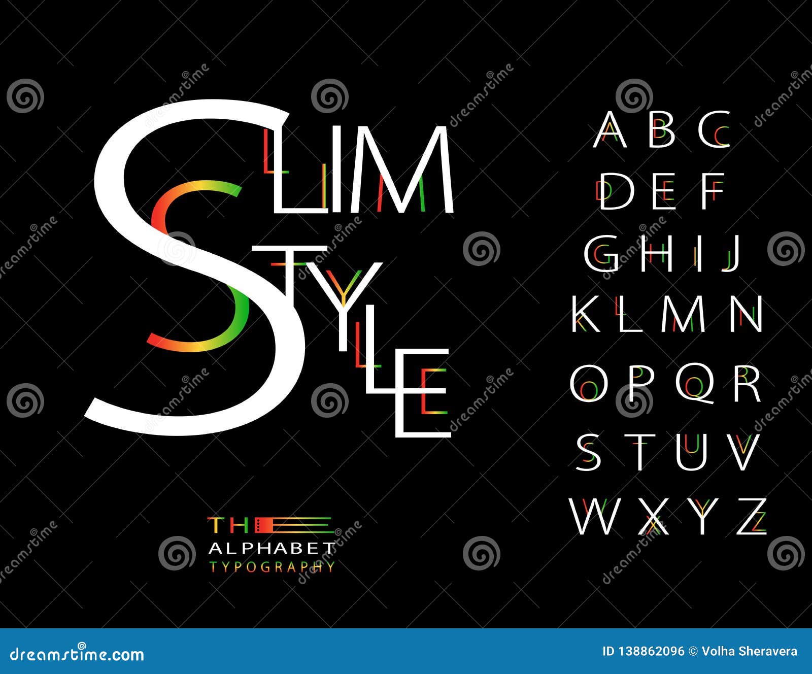 Vector Set of Stylized Colorful and Creative Alphabet. Exclusive ...