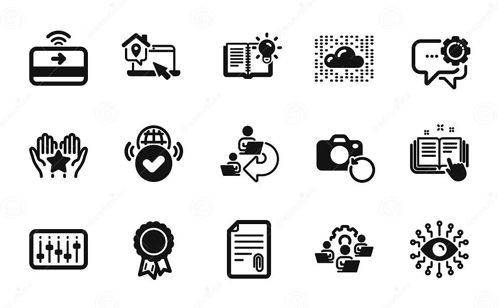 Vector Set of Success, Employees Messenger and Cloud System Icons ...