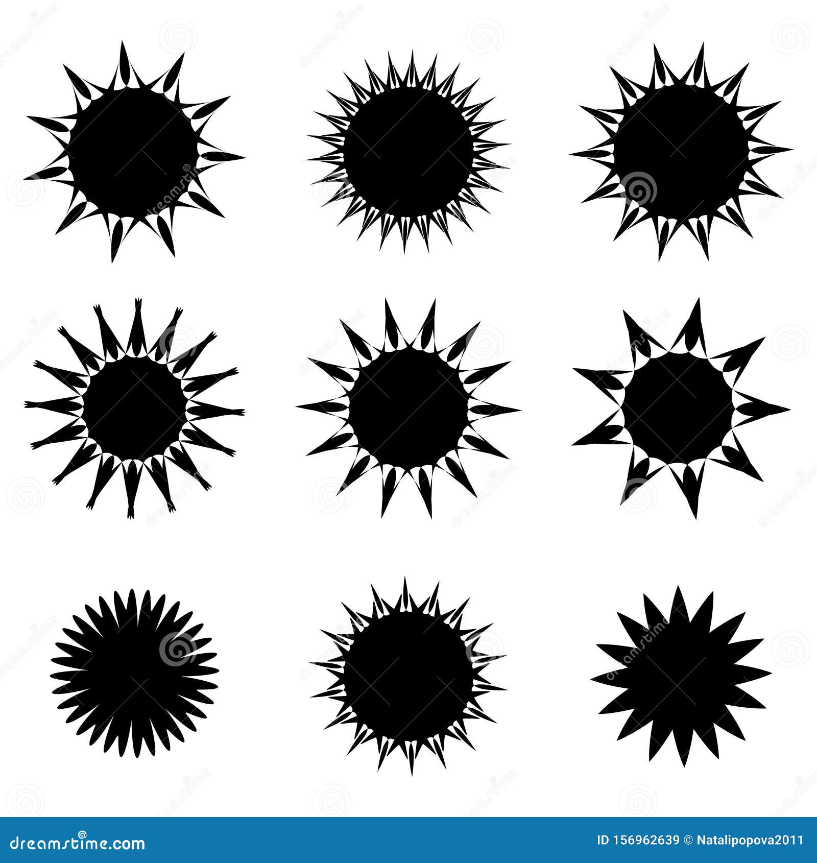 Vector set of sun symbols stock vector. Illustration of orange - 156962639