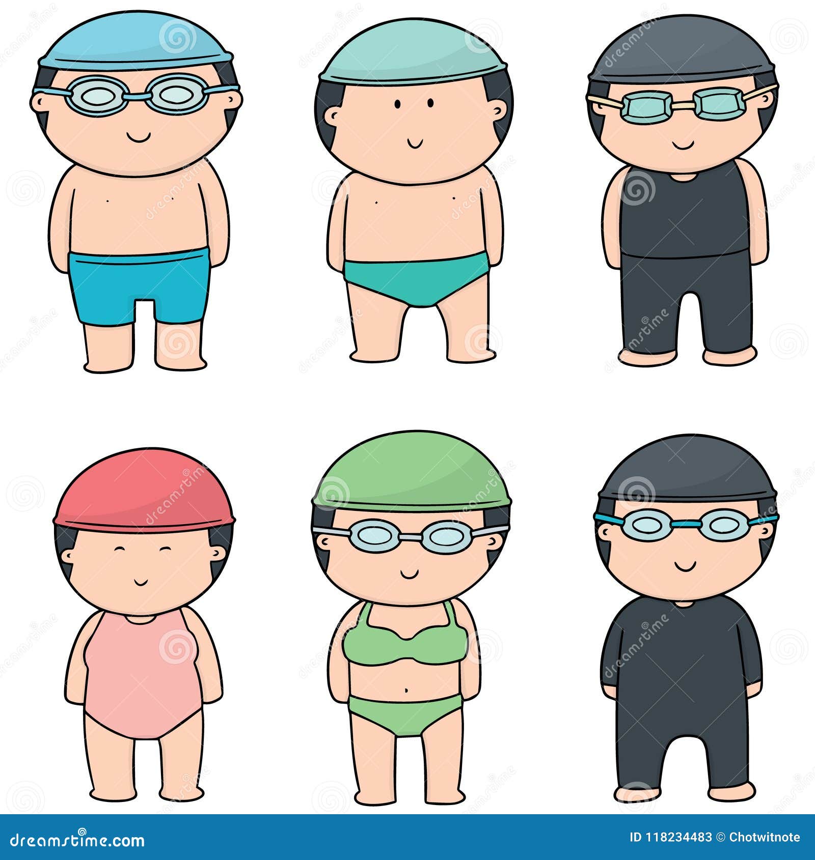 Vector set of swimmer stock vector. Illustration of recreational ...