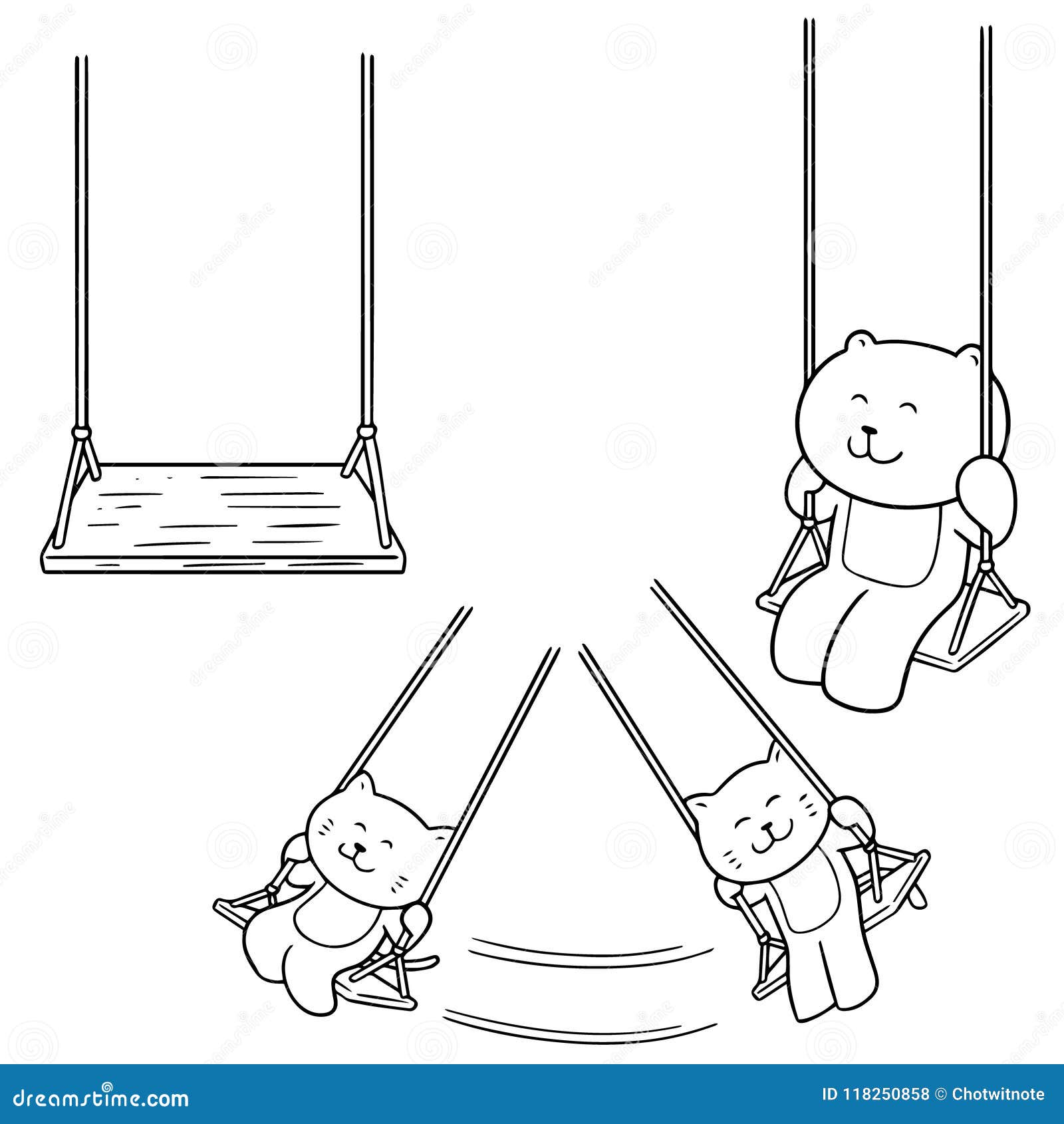 Vector set of swing stock vector. Illustration of doodle - 118250858