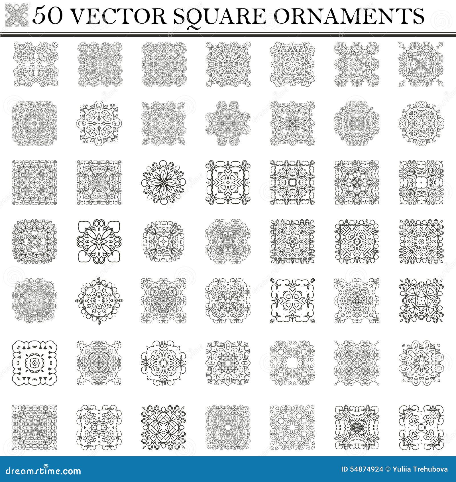 Vector Set of Symbols. Abstract Square Ornament Stock Vector ...