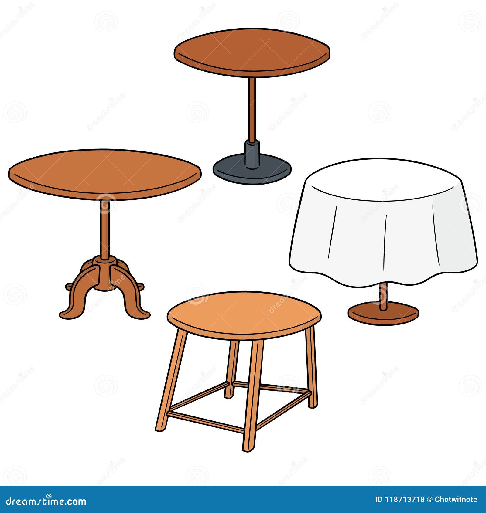 Vector set of table stock vector. Illustration of line - 118713718